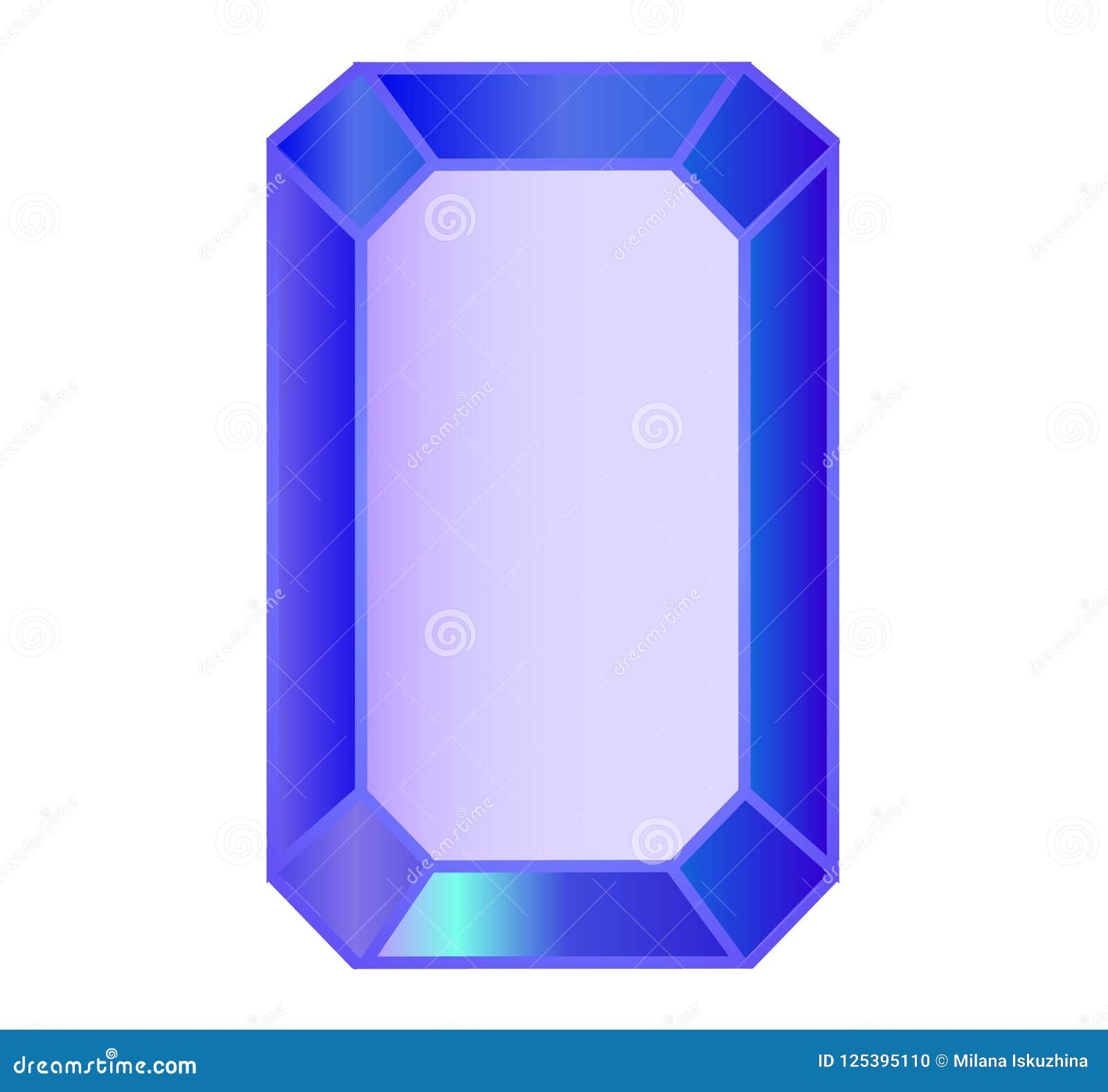 Colored Gem Stones, Rectangular Cut Diamond Stock Vector - Illustration ...