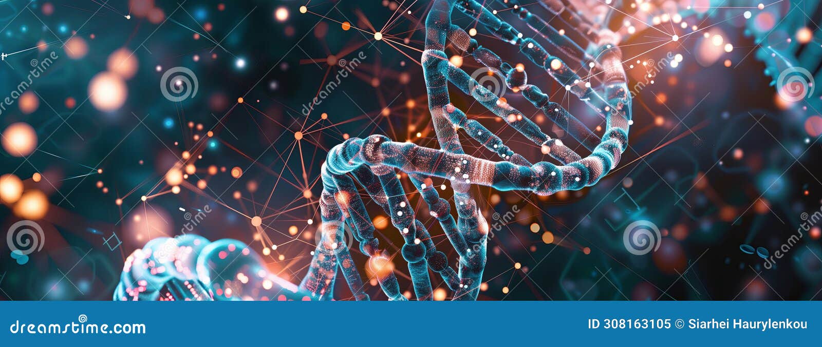 Colored Genetic Code DNA Molecule Structure. High Resolution. Stock ...