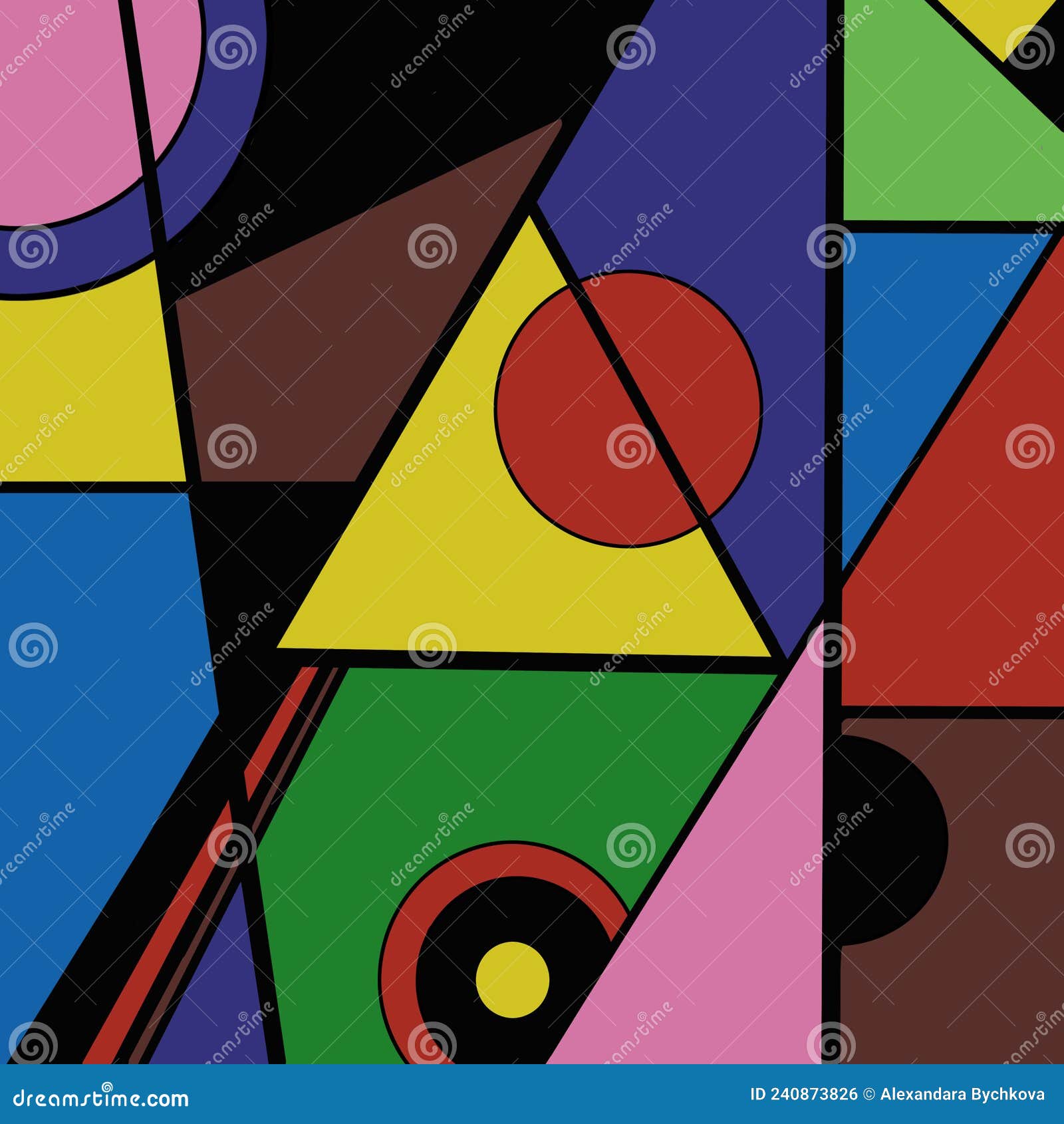 Colored Geometric Patterns. a Painting with Geometric Patterns Stock ...