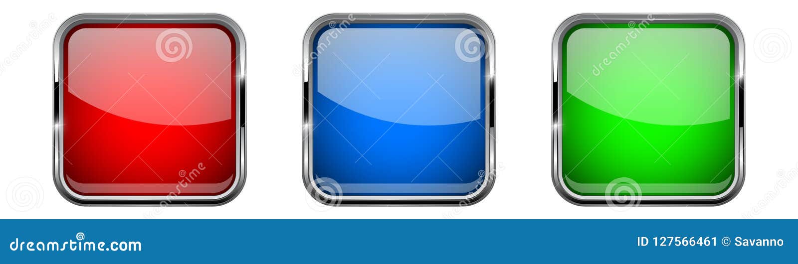 3d Blue Square Button