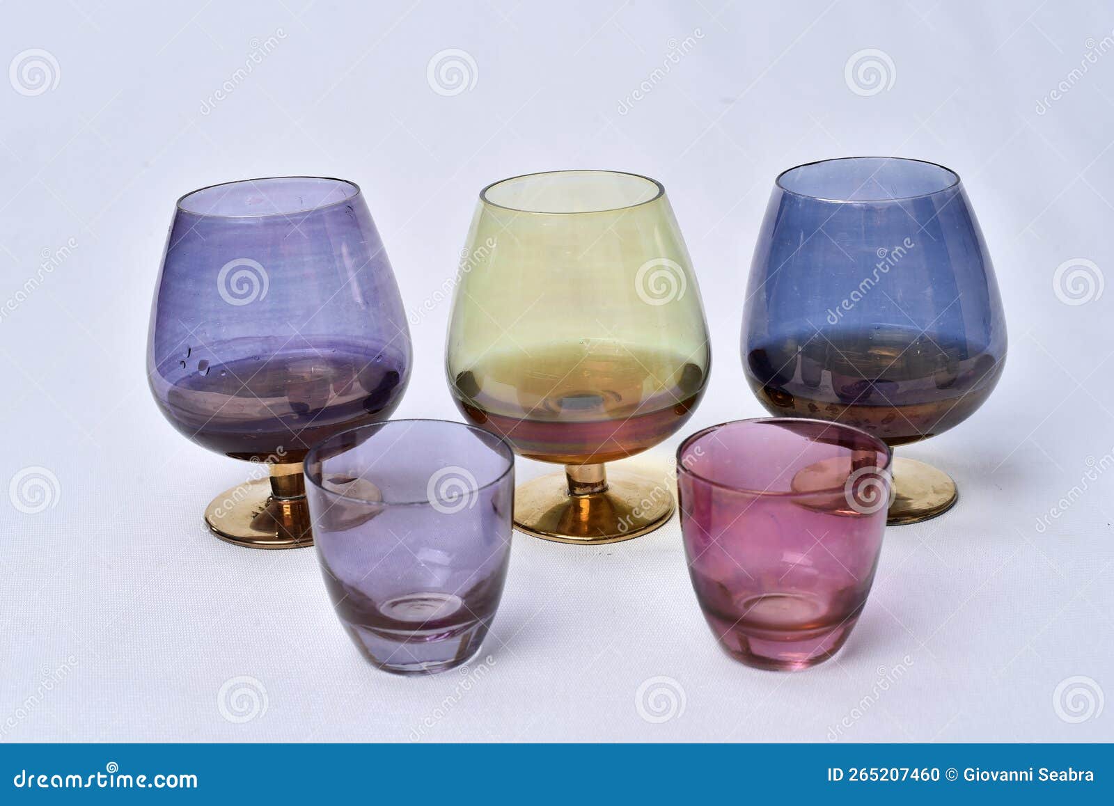 Colored Glass Goblet with Cognac and Cheese Stock Photo - Image of ...