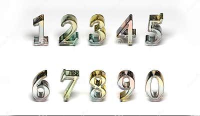 Colored Glass Numbers stock illustration. Illustration of numbers ...