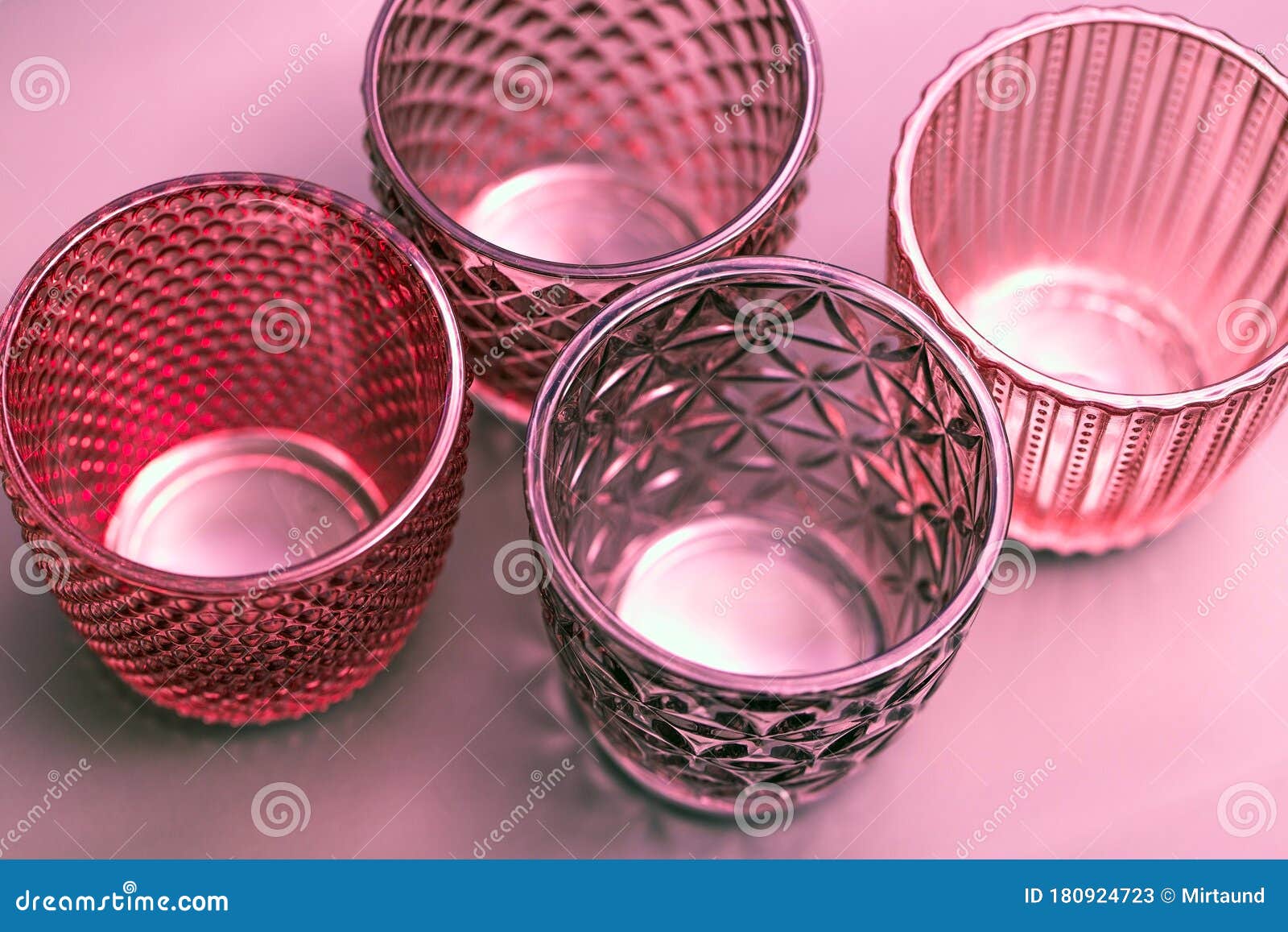 Colored Glass Products Close-up, Modern Translucent Cups Stock Image ...