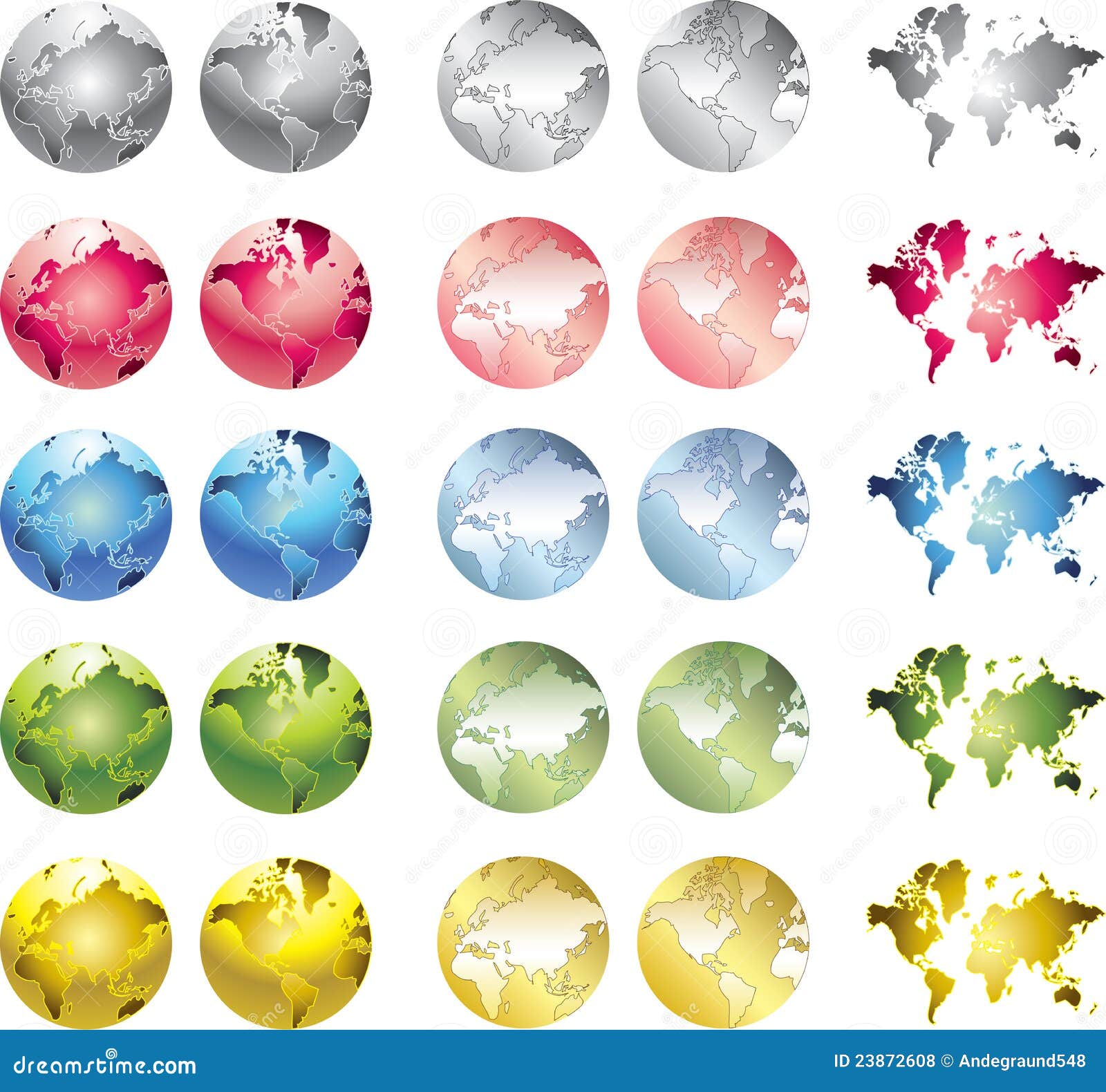 Colored globes icons stock vector. Illustration of international - 23872608