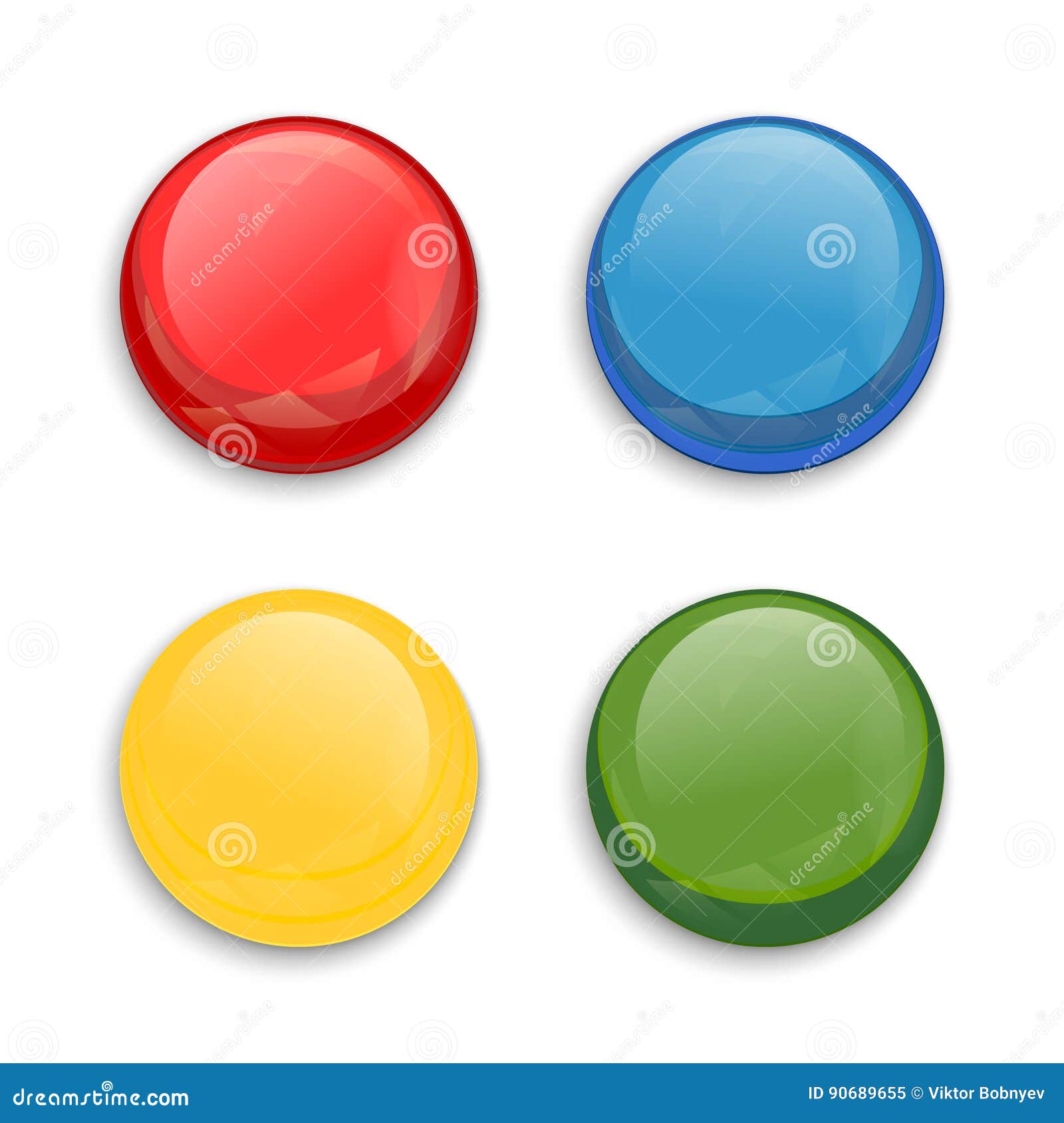 Colored glossy button stock vector. Illustration of colorful - 90689655