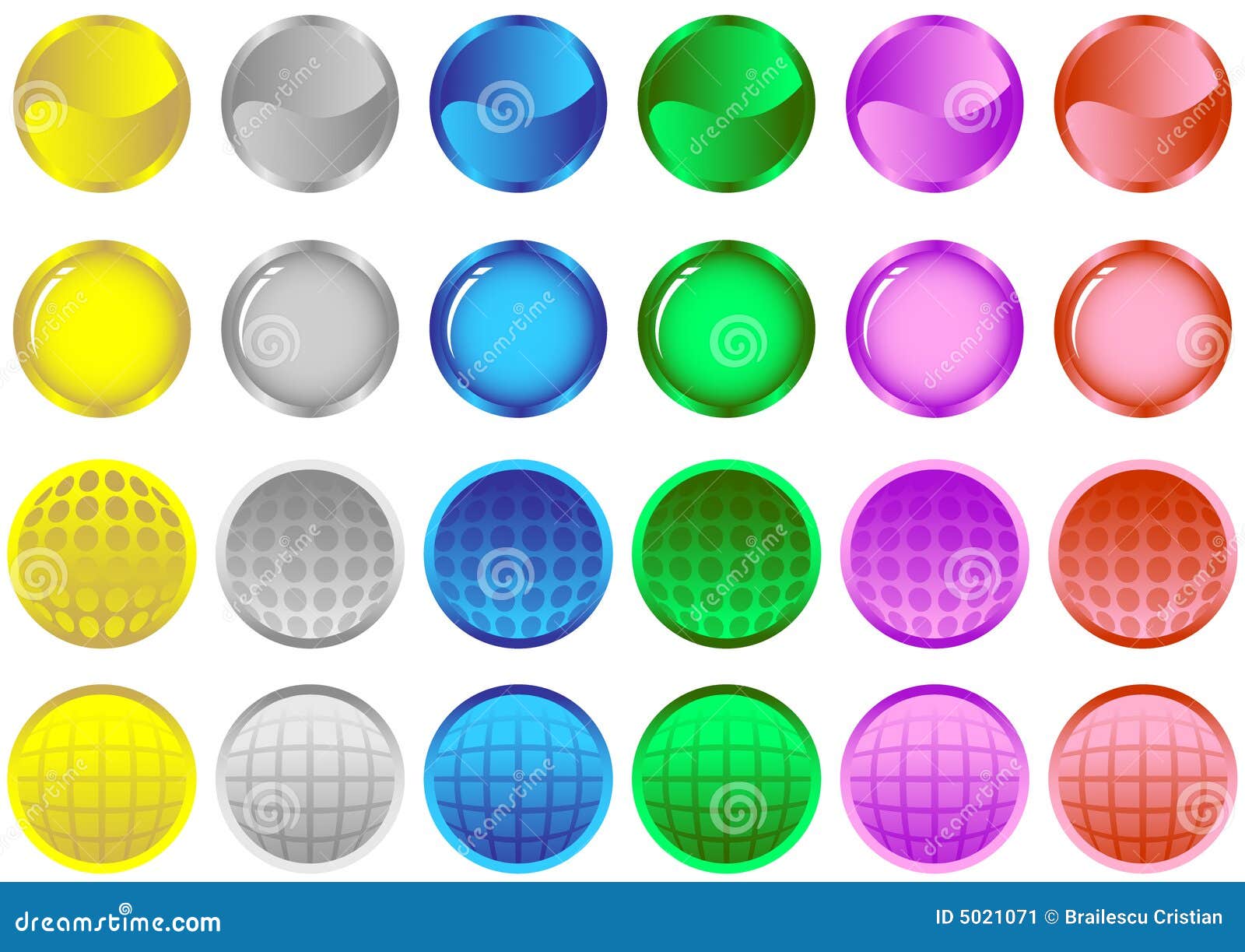 Colored Glossy Buttons stock vector. Illustration of green - 5021071