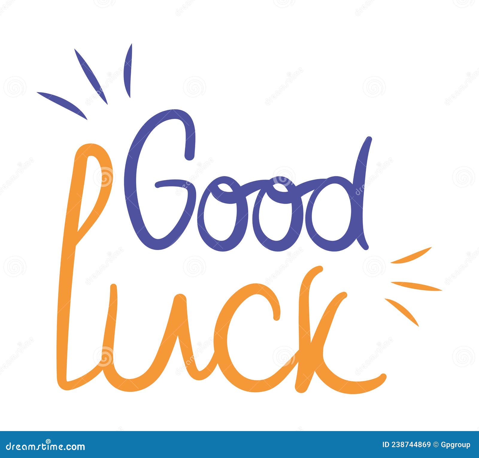Colored good luck quote stock vector. Illustration of typography ...