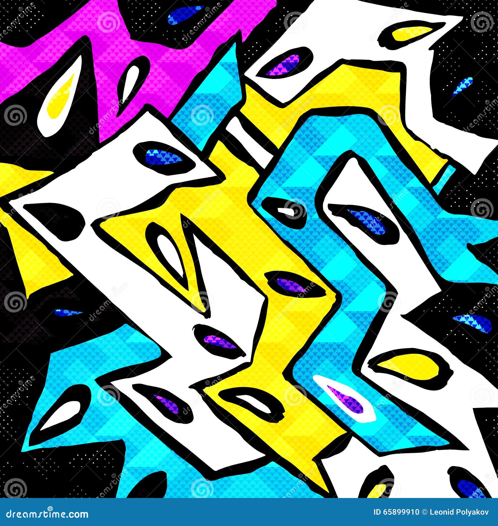 Colored Graffiti Abstract Pattern on a Black Background Stock ...