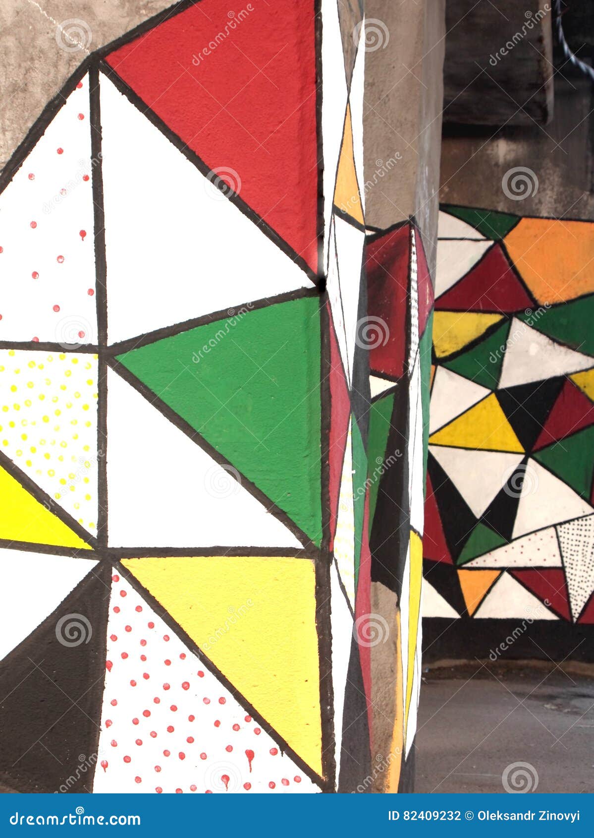 Colored Graffiti Grunge Triangles Pattern Editorial Photography - Image ...