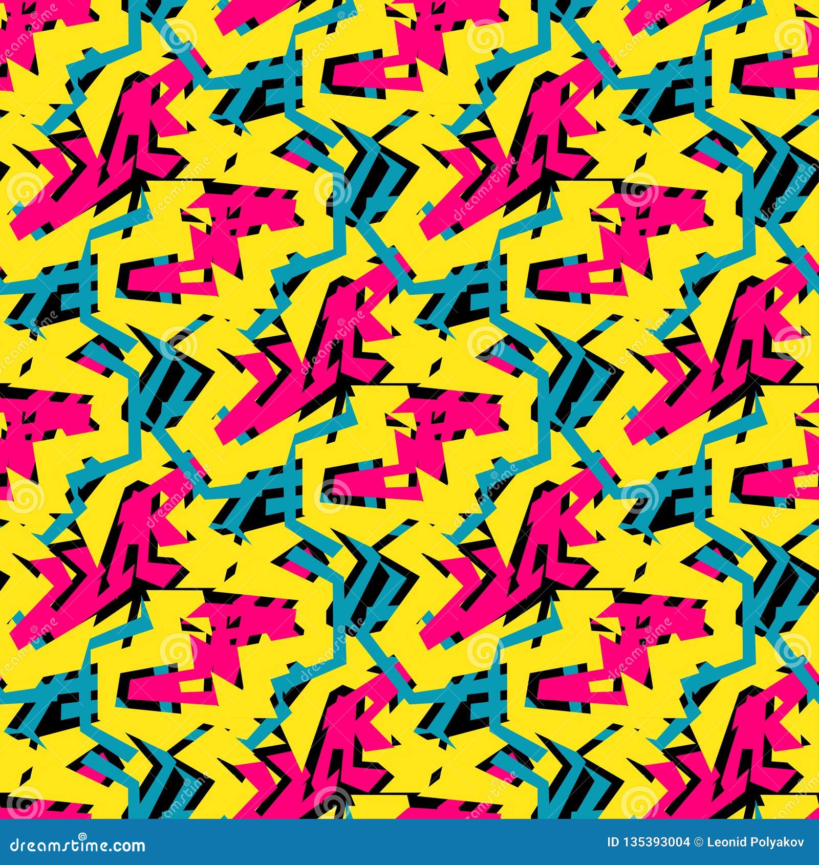 Colored Graffiti Seamless Texture Stock Illustration - Illustration of ...