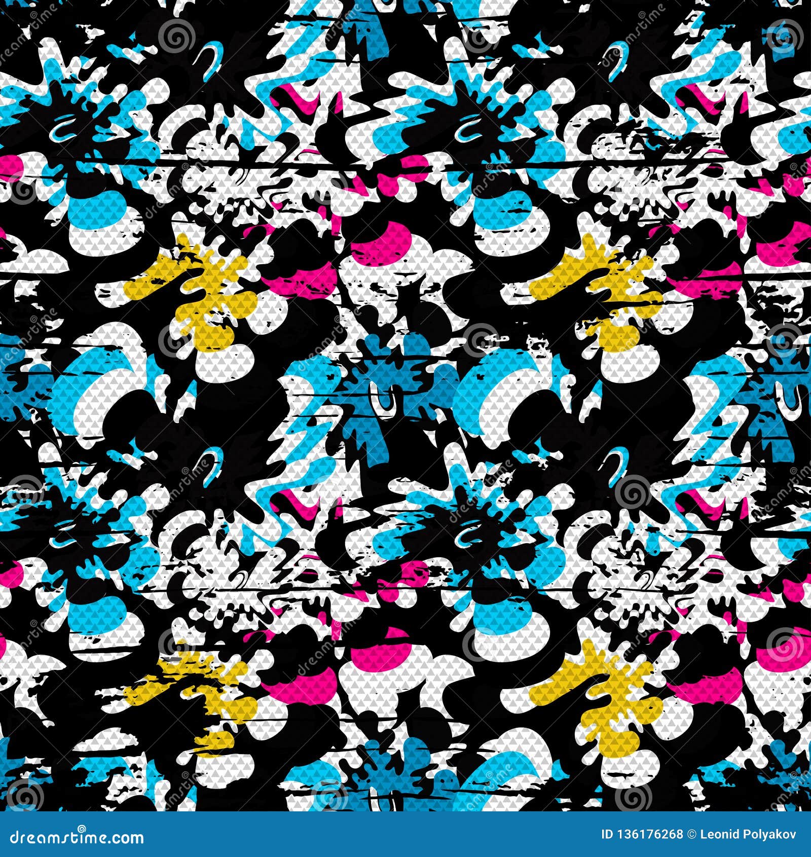 Colored Graffiti Seamless Texture Stock Illustration - Illustration of ...