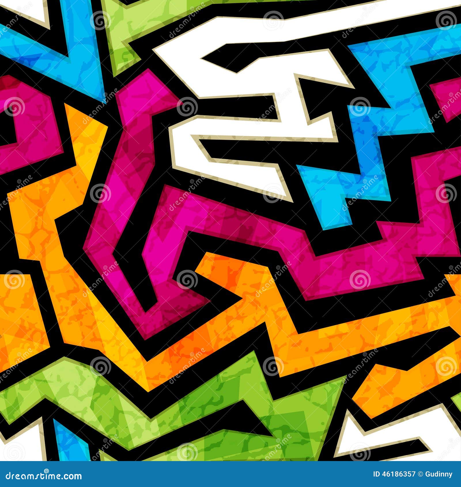 Colored Graffiti Seamless Texture with Grunge Effect Stock Vector ...