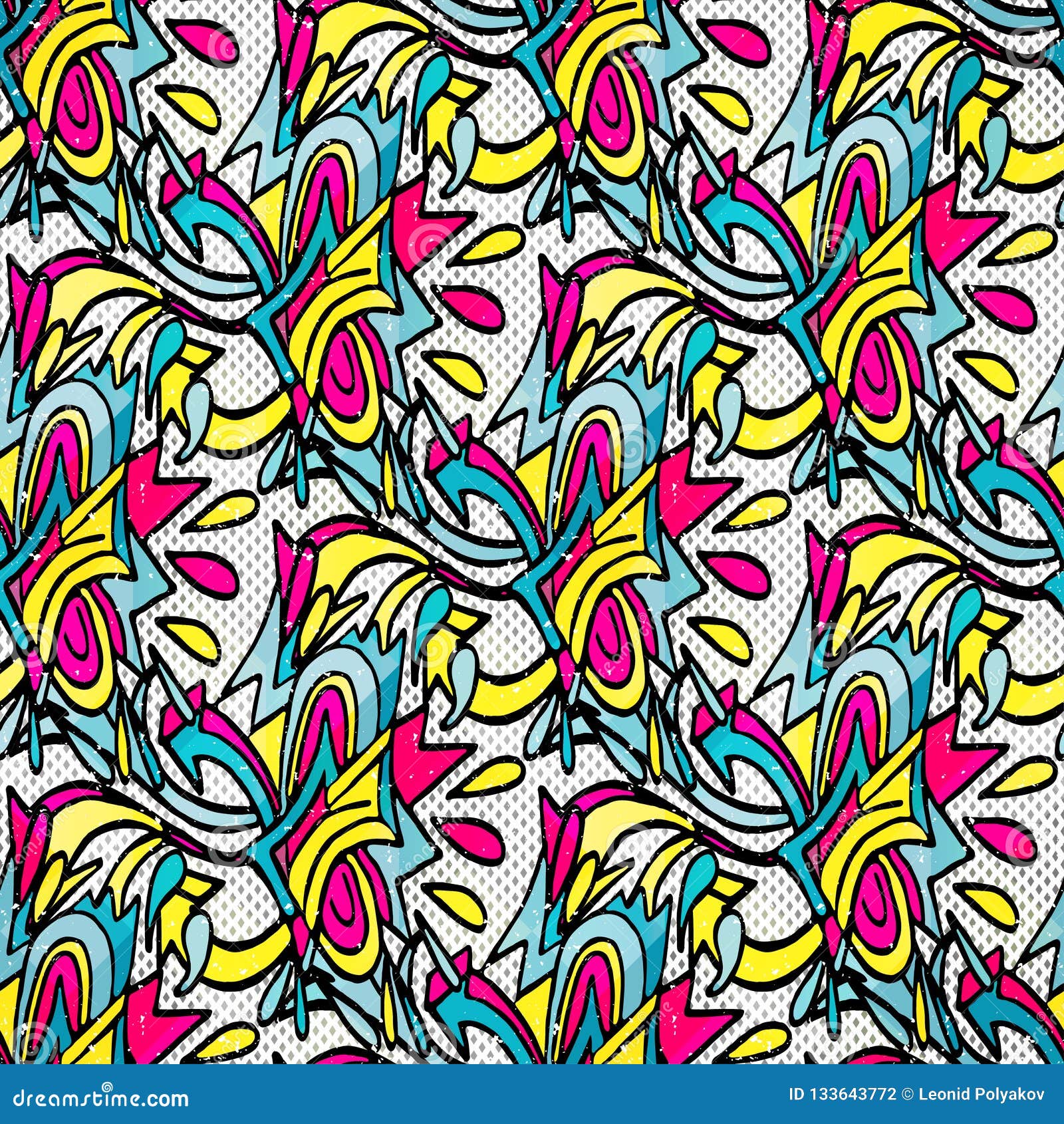 Colored Graffiti Seamless Texture Illustration Stock Illustration ...