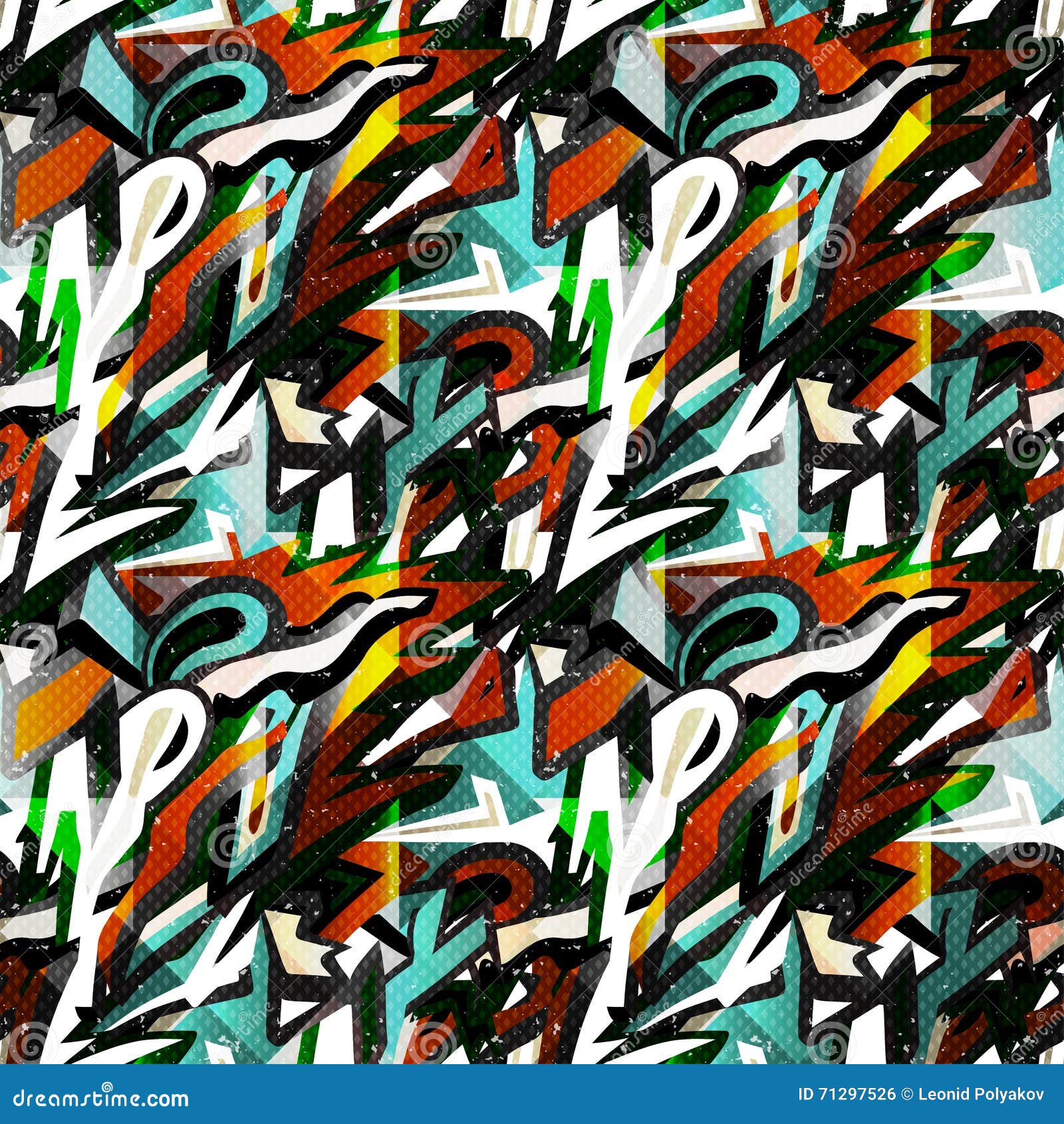 Colored Graffiti Seamless Texture Stock Vector - Illustration of ...