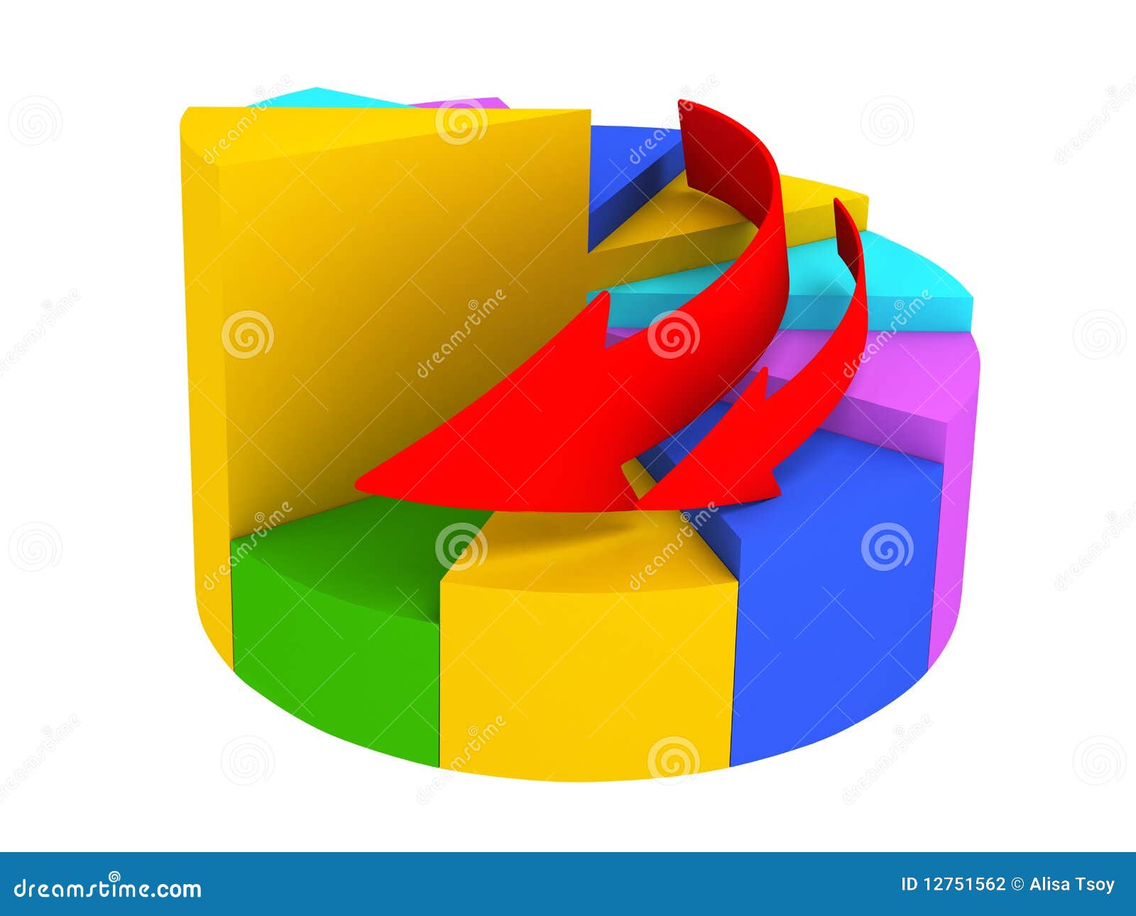 Colored graph stock illustration. Illustration of symbol - 12751562