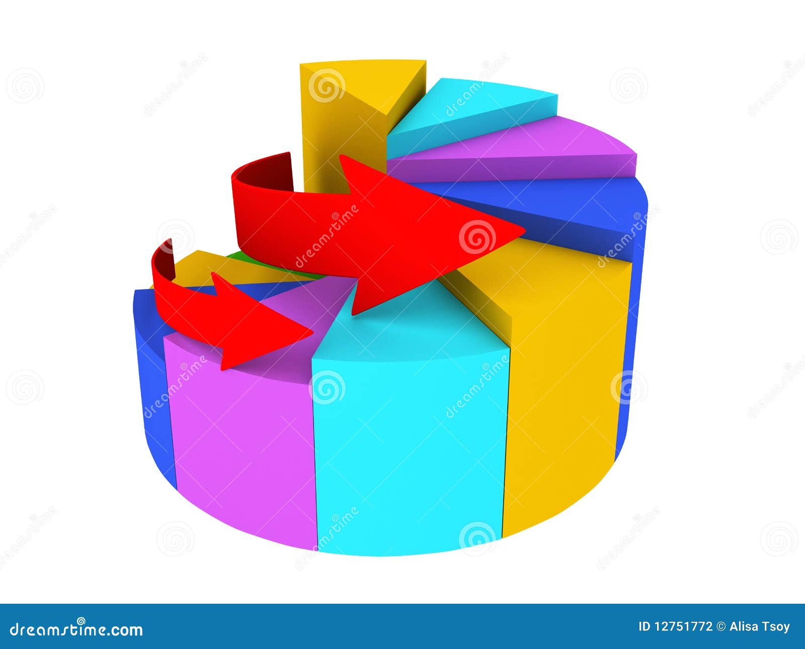 Colored graph with arrows stock illustration. Illustration of business ...