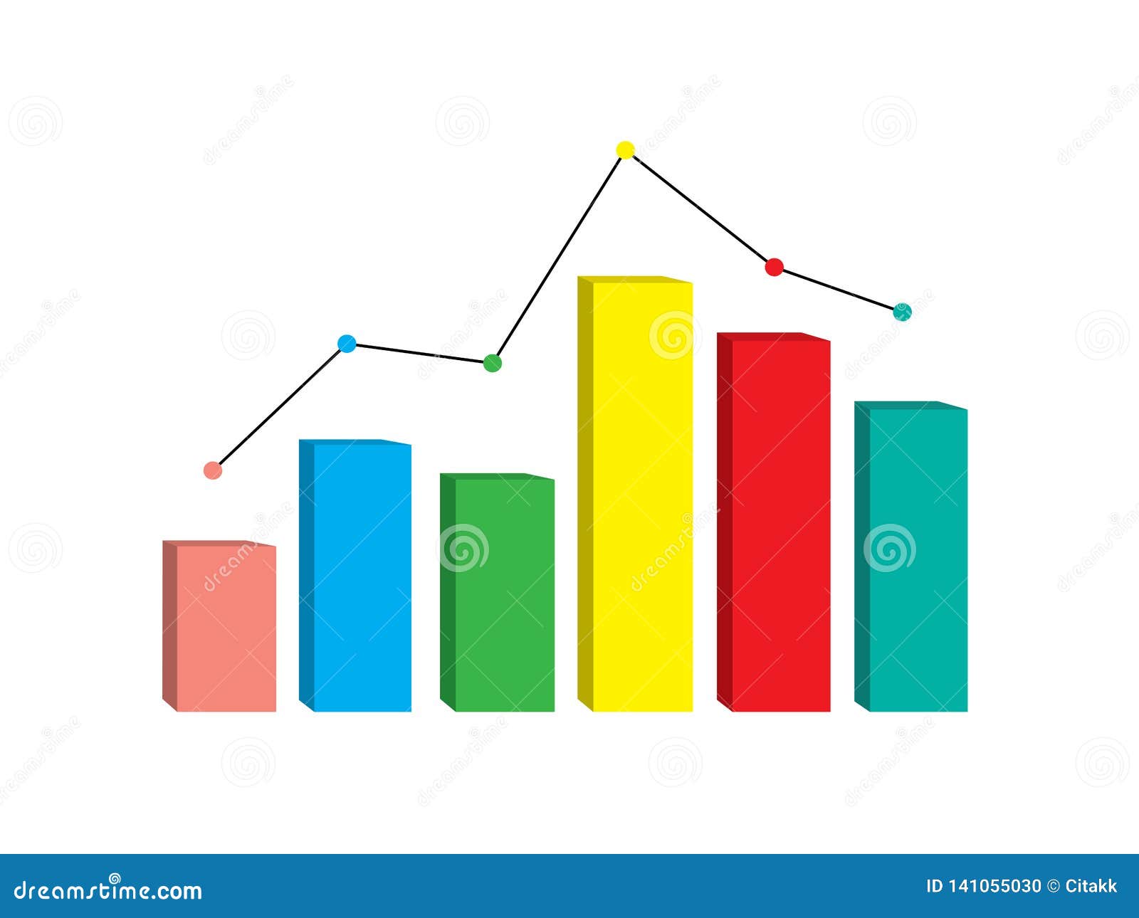 Colored graph bars stock vector. Illustration of abstract - 141055030
