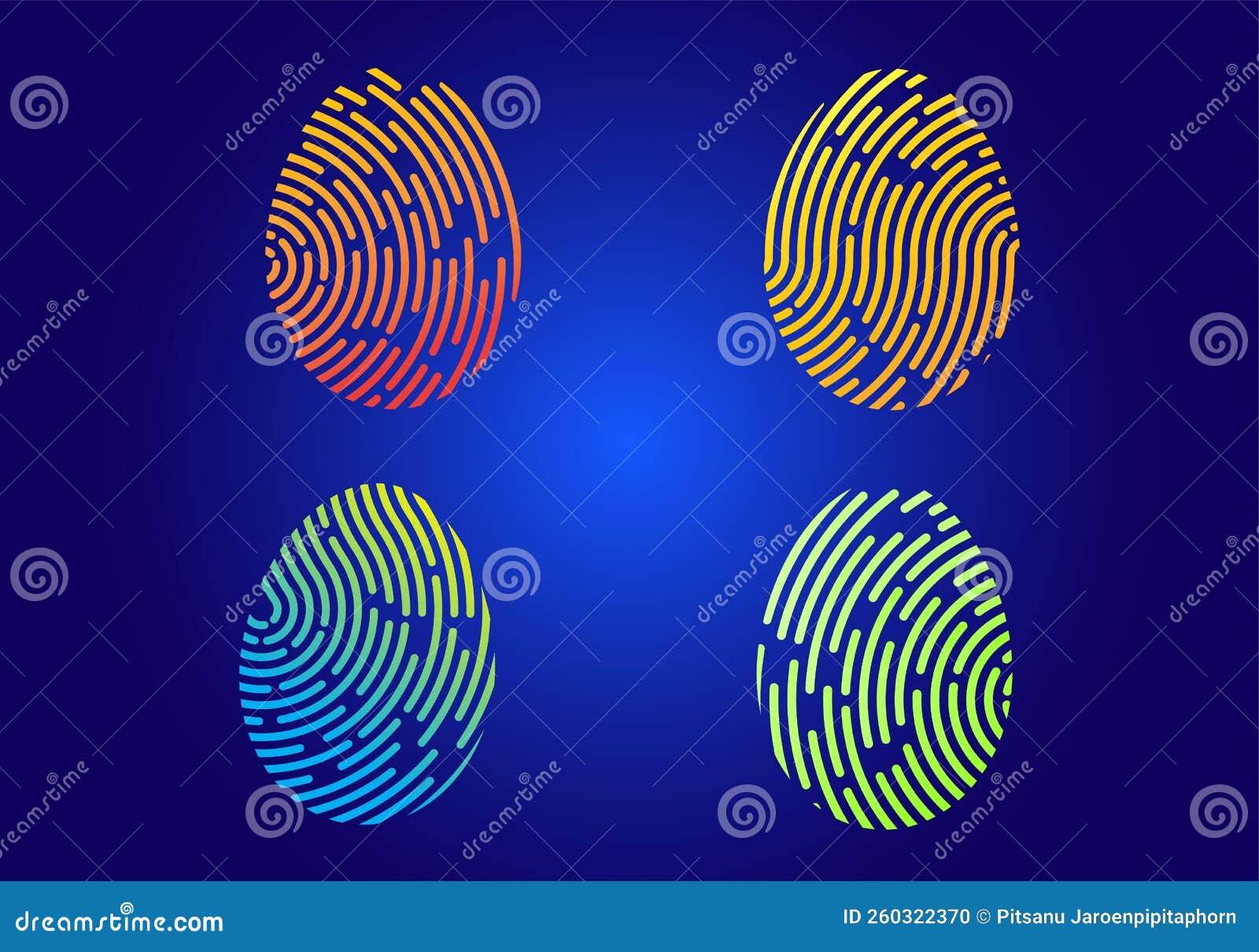 Colored Graphic Fingerprint : Vector Stock Vector - Illustration of ...