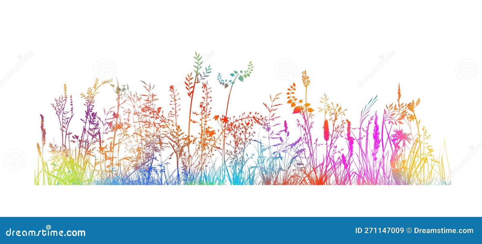 Colored Grass and Flowers. Vector Illustration Stock Vector ...