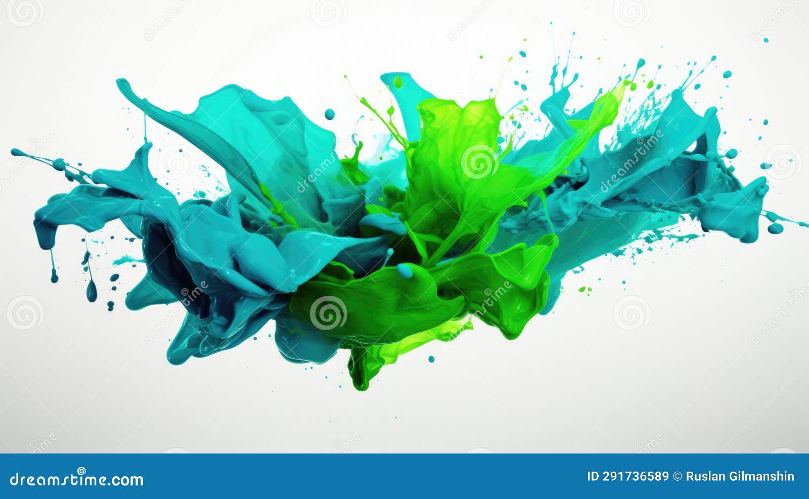 Colored Green Paint Splash Background Stock Image - Image of flowing ...