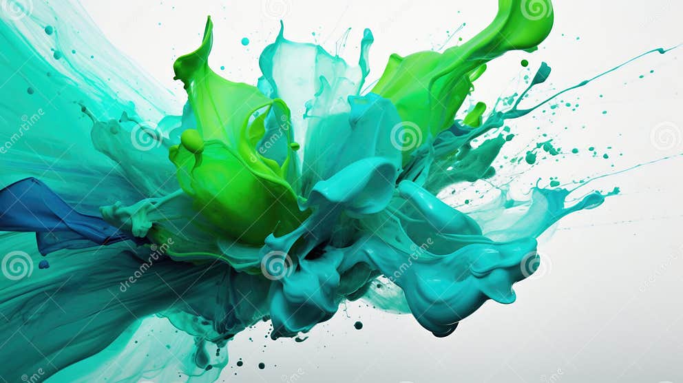 Colored Green Paint Splash Background Stock Image - Image of drip ...