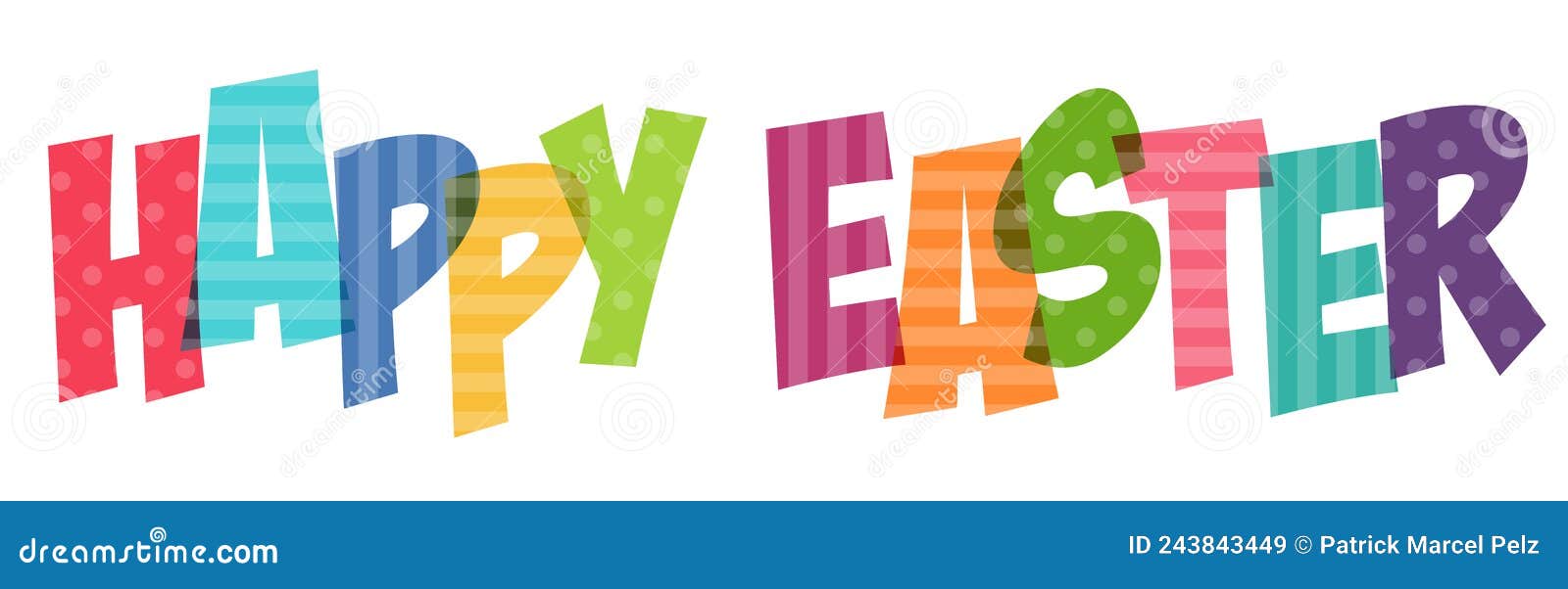 Colored Greetings Happy Easter Letters Stock Vector - Illustration of ...