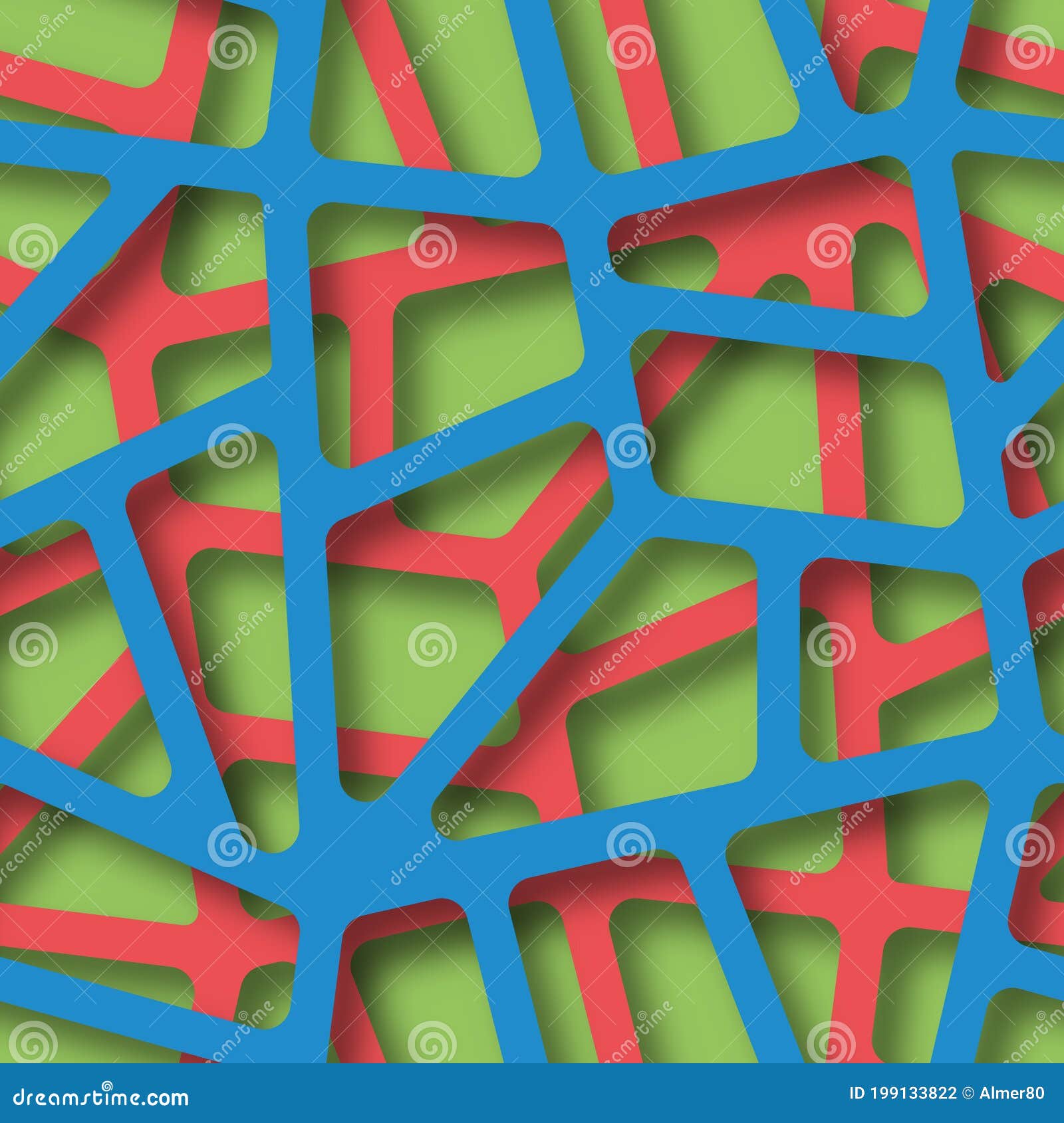 Colored Grid Layers with Shadow. Seamless Pattern Stock Vector ...