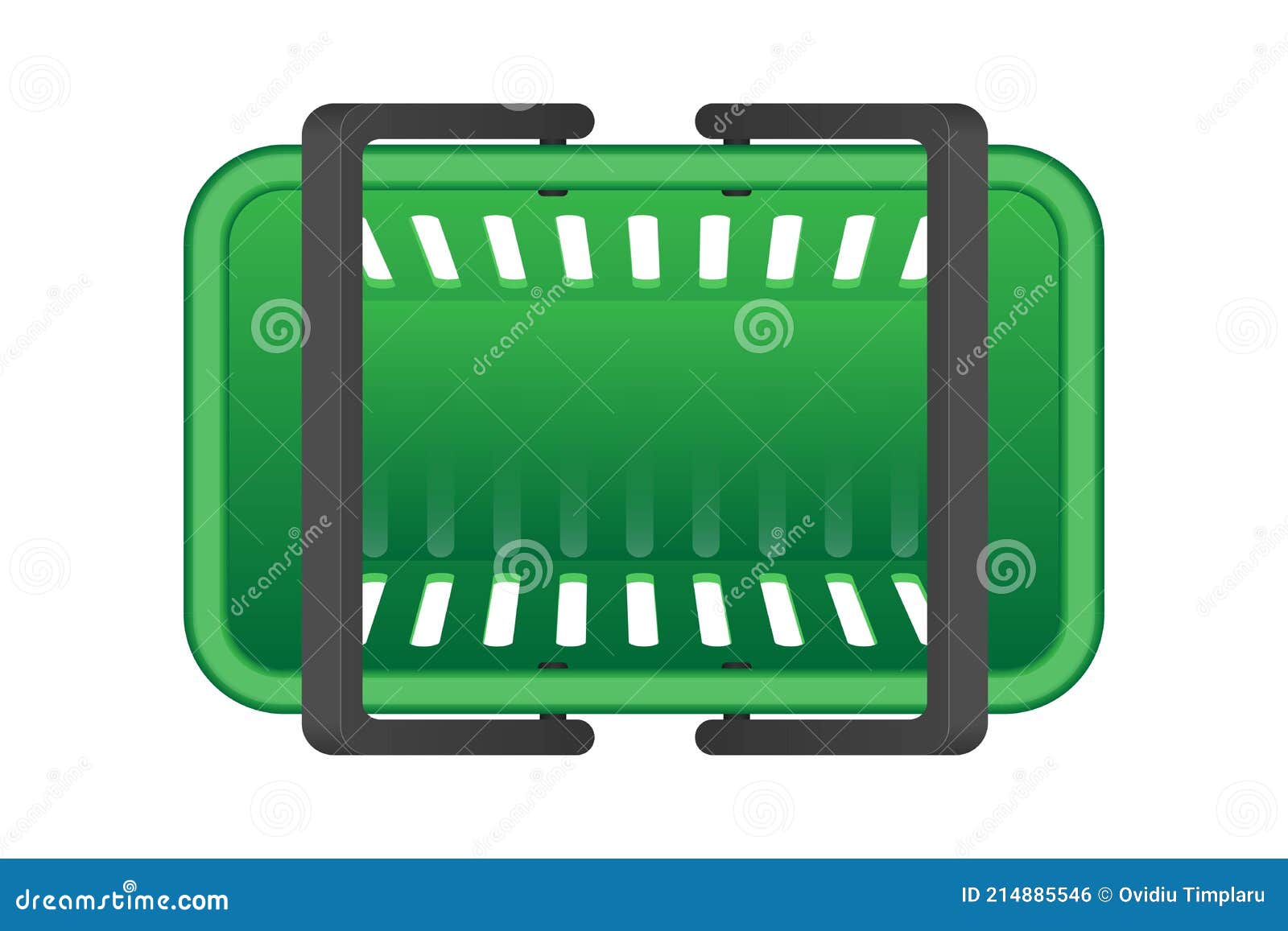 Colored Grocery Basket Top View Vector Illustration Stock Vector ...