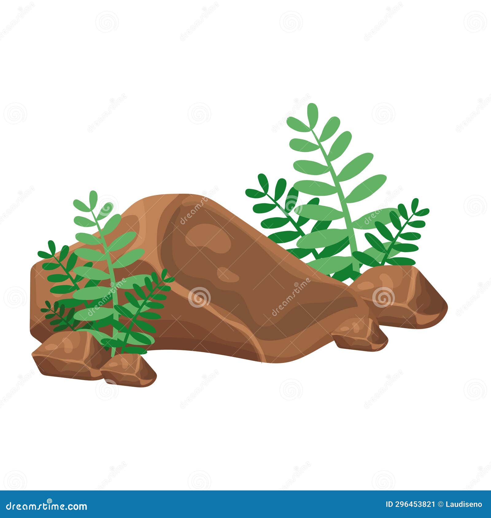 Colored Ground Rocks with Leaves Vector Stock Illustration ...