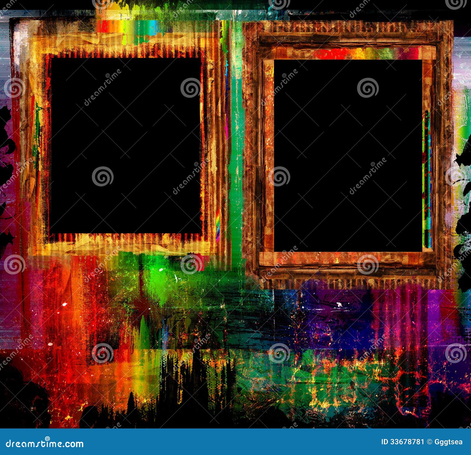 Colored Grunge Frames Background Stock Image - Image of textured ...