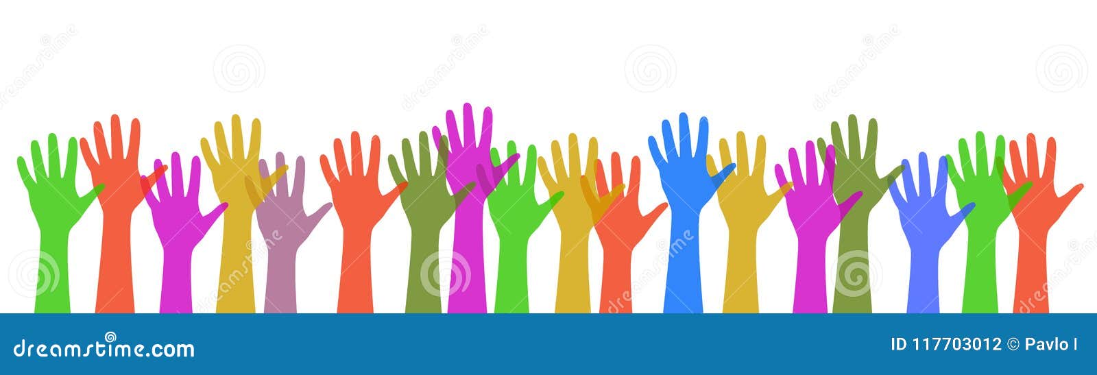 Hand Crowd Silhouette On White Background, Vector. | CartoonDealer.com ...