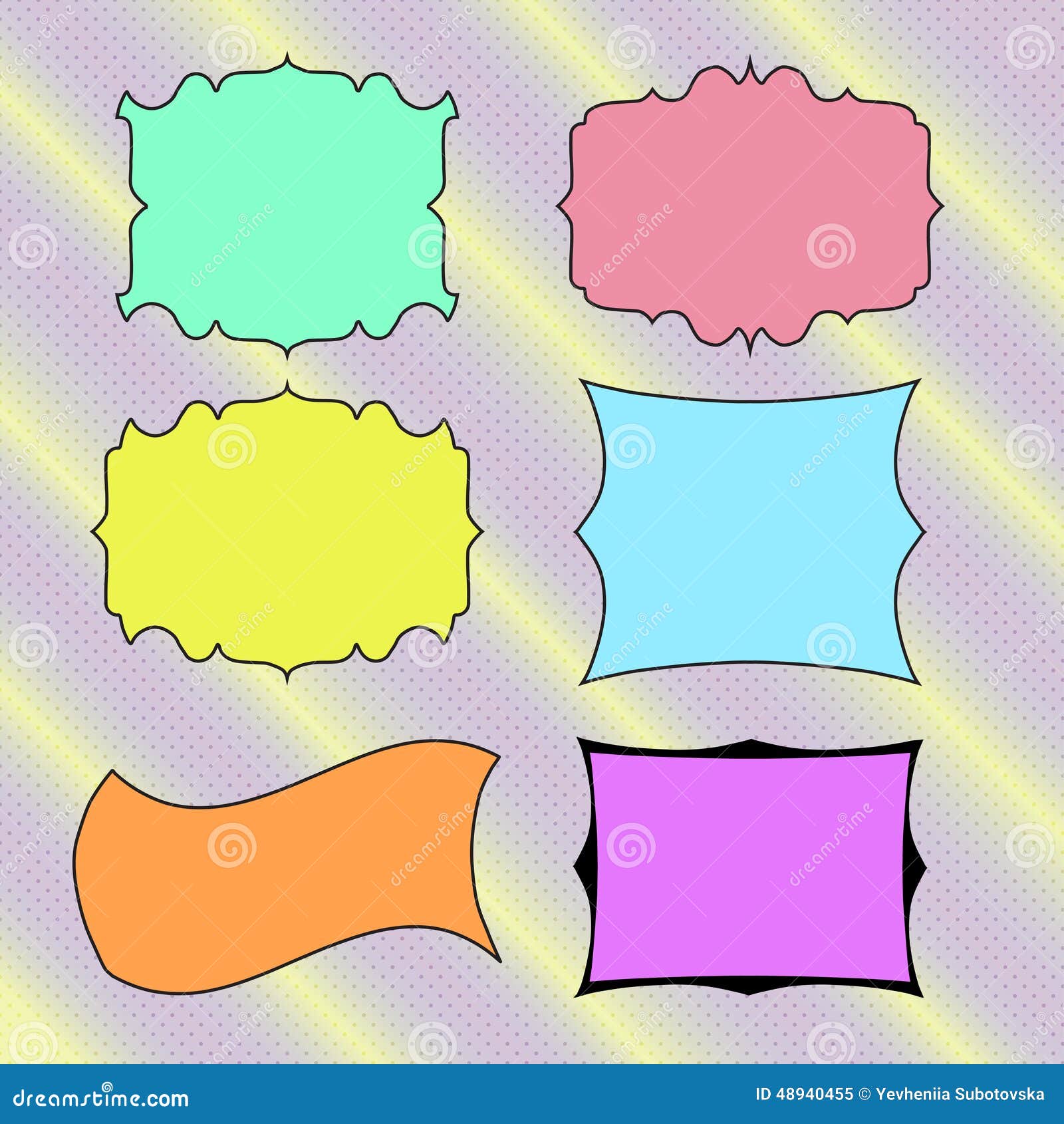 Colored Hand Drawn Banners, Frames for Text . Vector Stock Vector ...