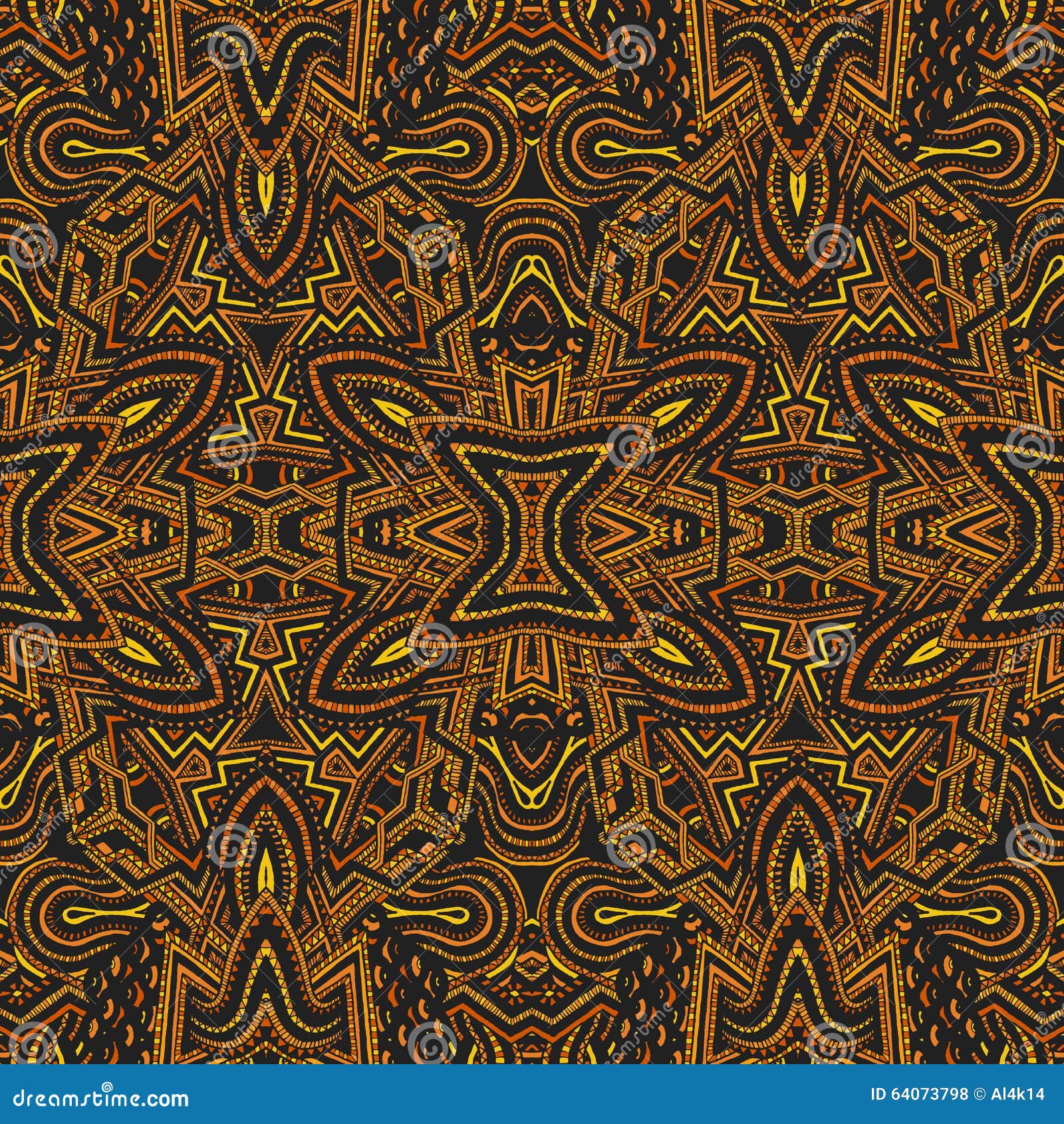 Colored Hand Drawn Psychedelic Zentangle Pattern Stock Vector ...