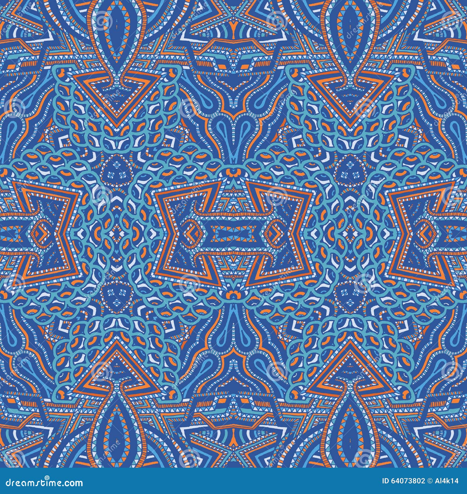 Colored Hand Drawn Psychedelic Zentangle Pattern Stock Vector ...