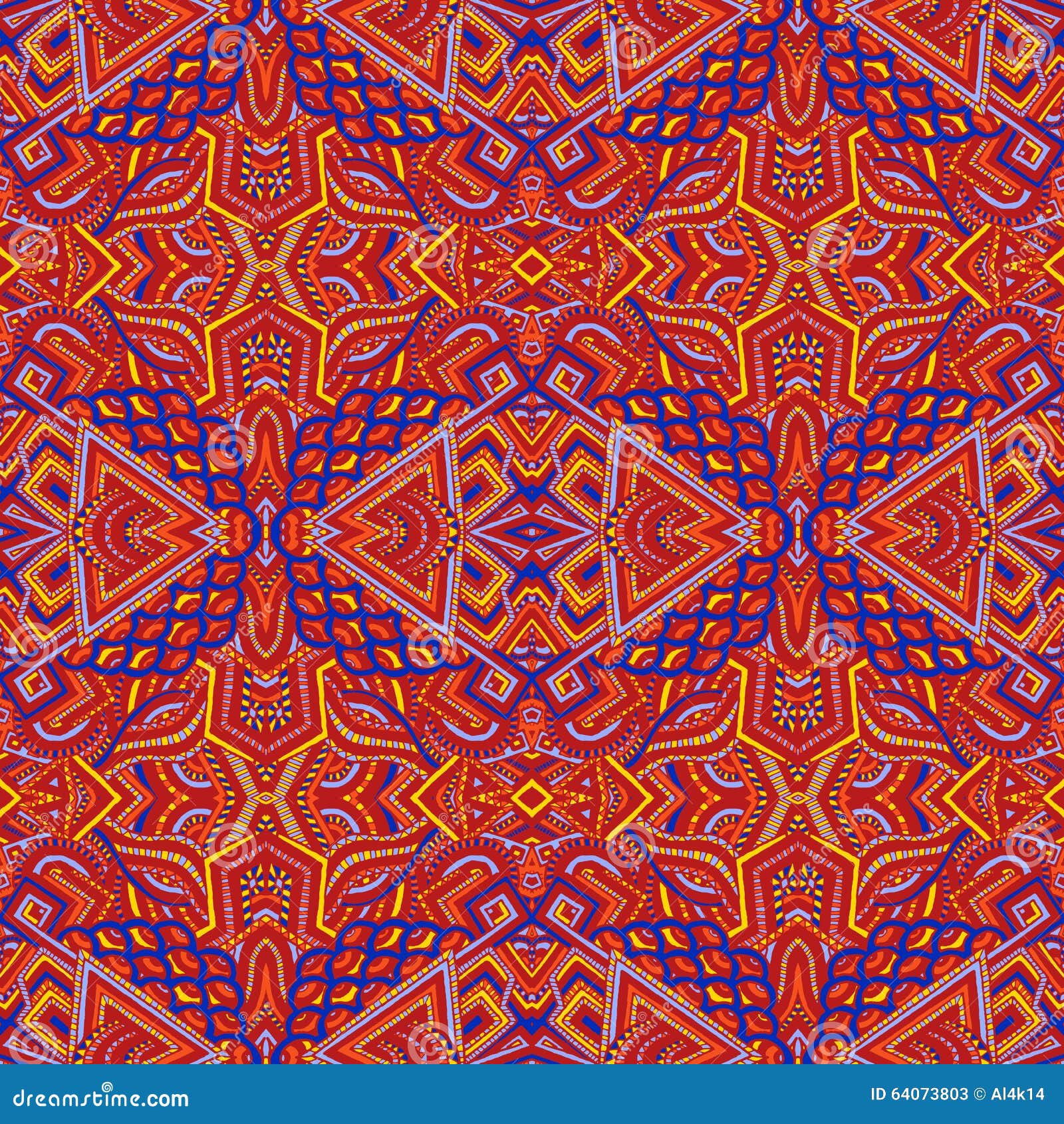 Colored Hand Drawn Psychedelic Zentangle Pattern Stock Vector ...