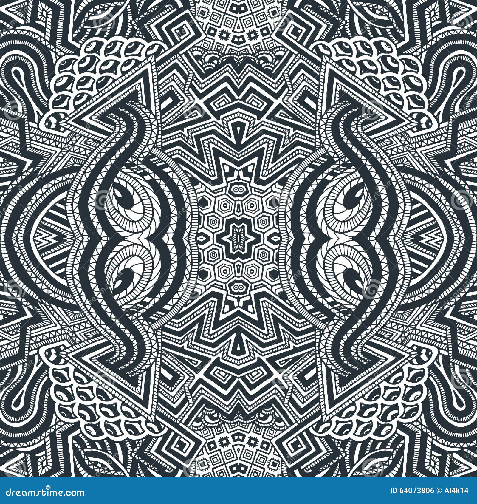 Colored Hand Drawn Psychedelic Zentangle Pattern Stock Vector ...