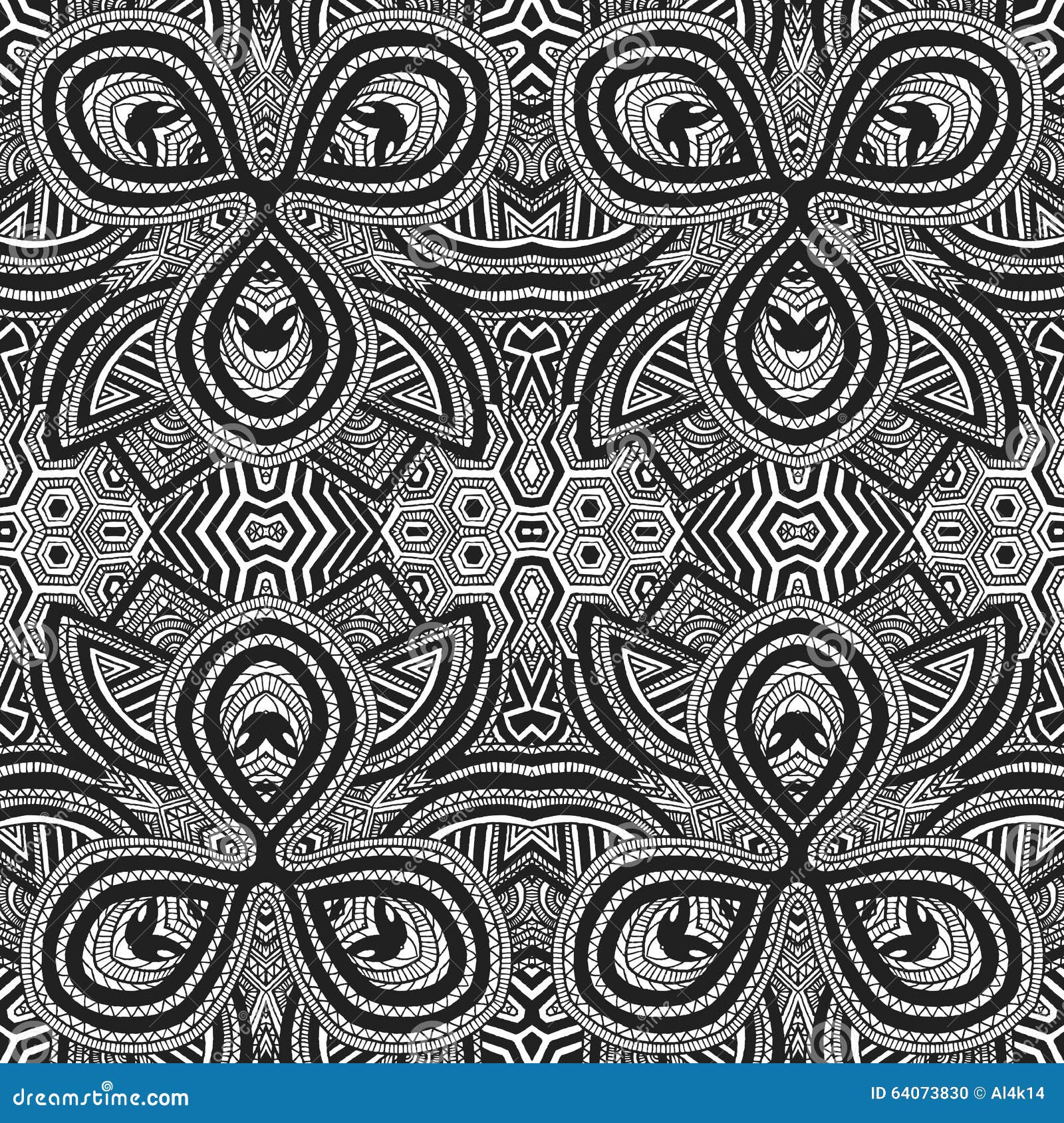 Colored Hand Drawn Psychedelic Zentangle Pattern Stock Vector ...