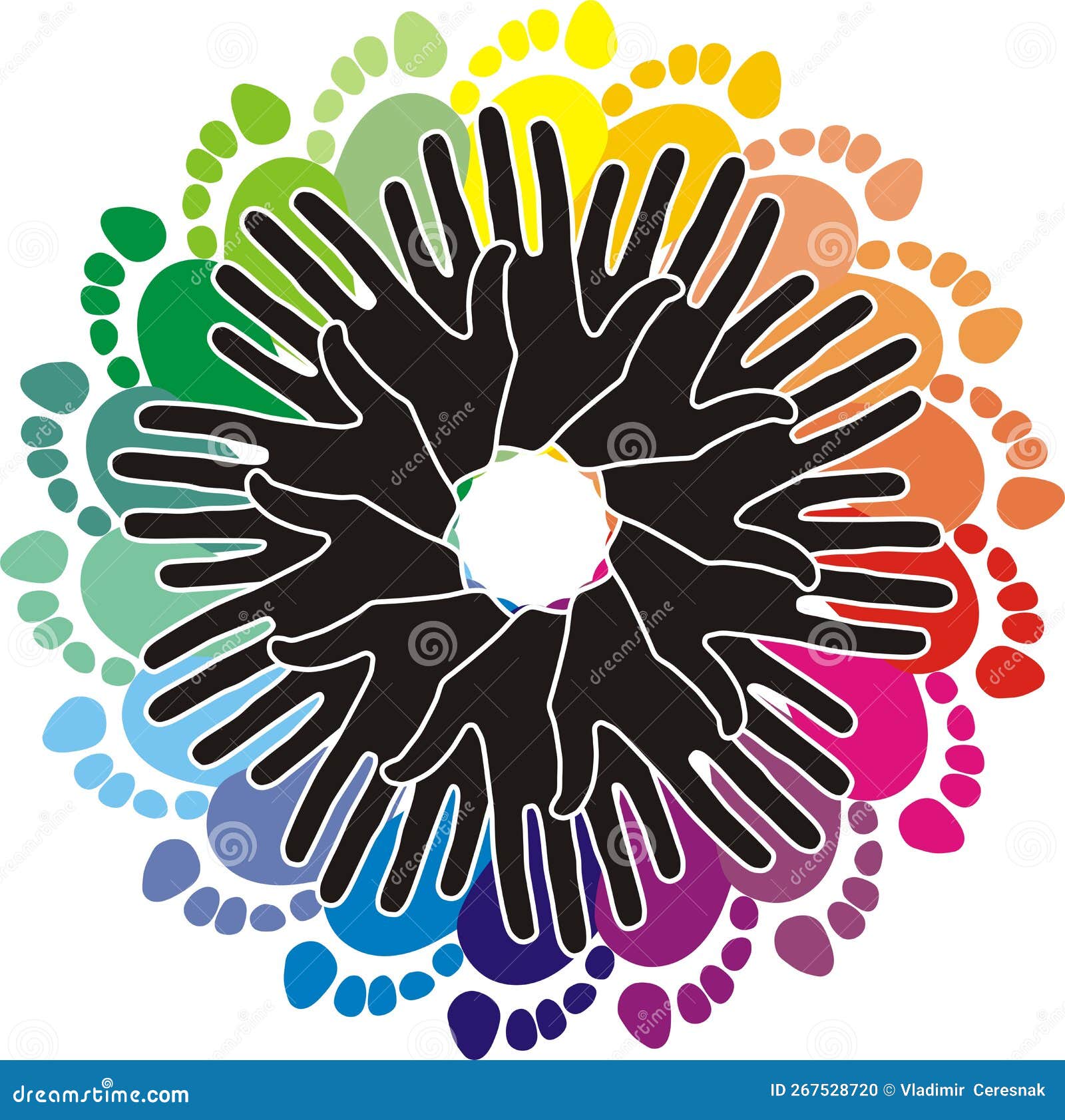 Colored Hand and Foot Prints Stock Vector - Illustration of color ...