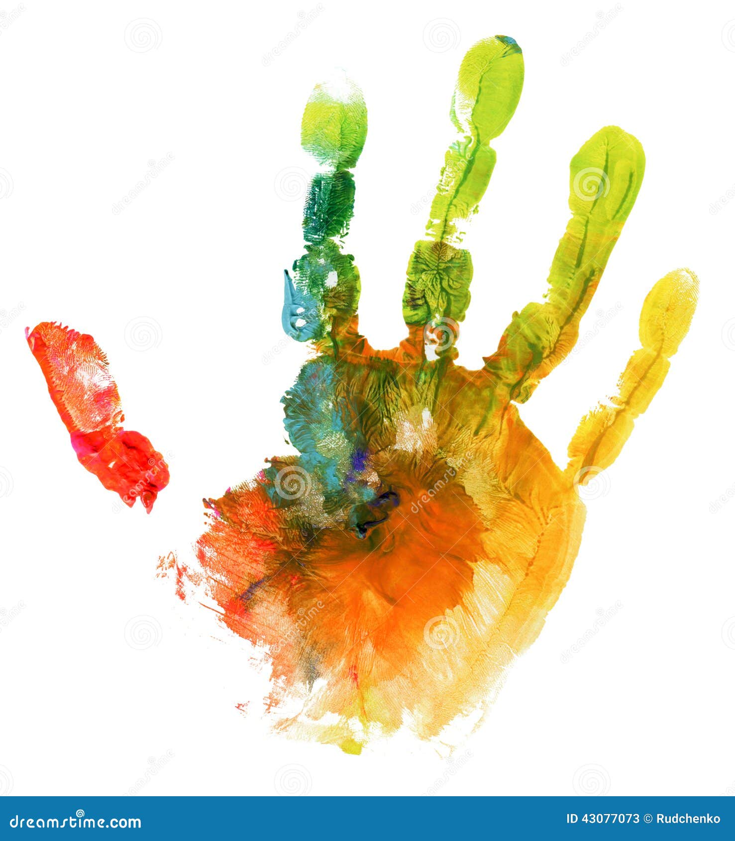 Colored Hand Print on White Stock Image - Image of icon, creativity ...