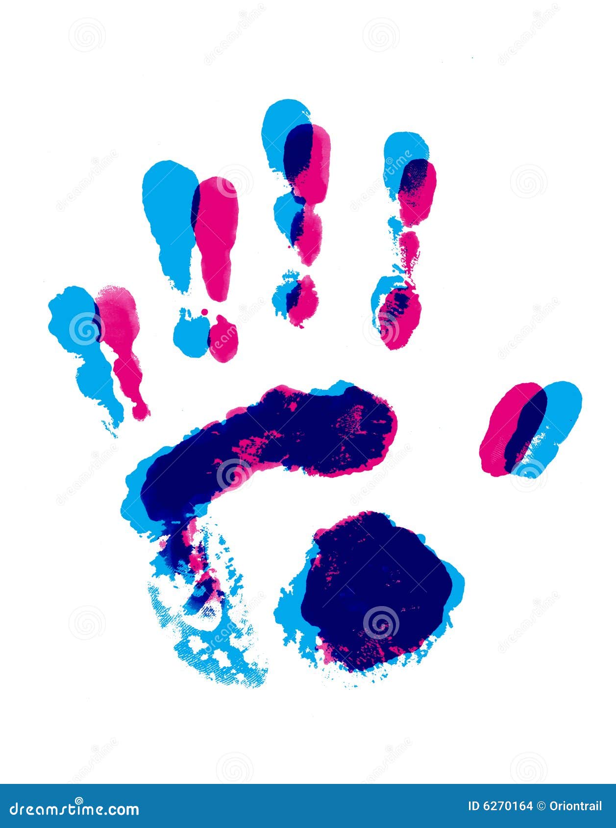Colored hand prints stock illustration. Illustration of magenta - 6270164