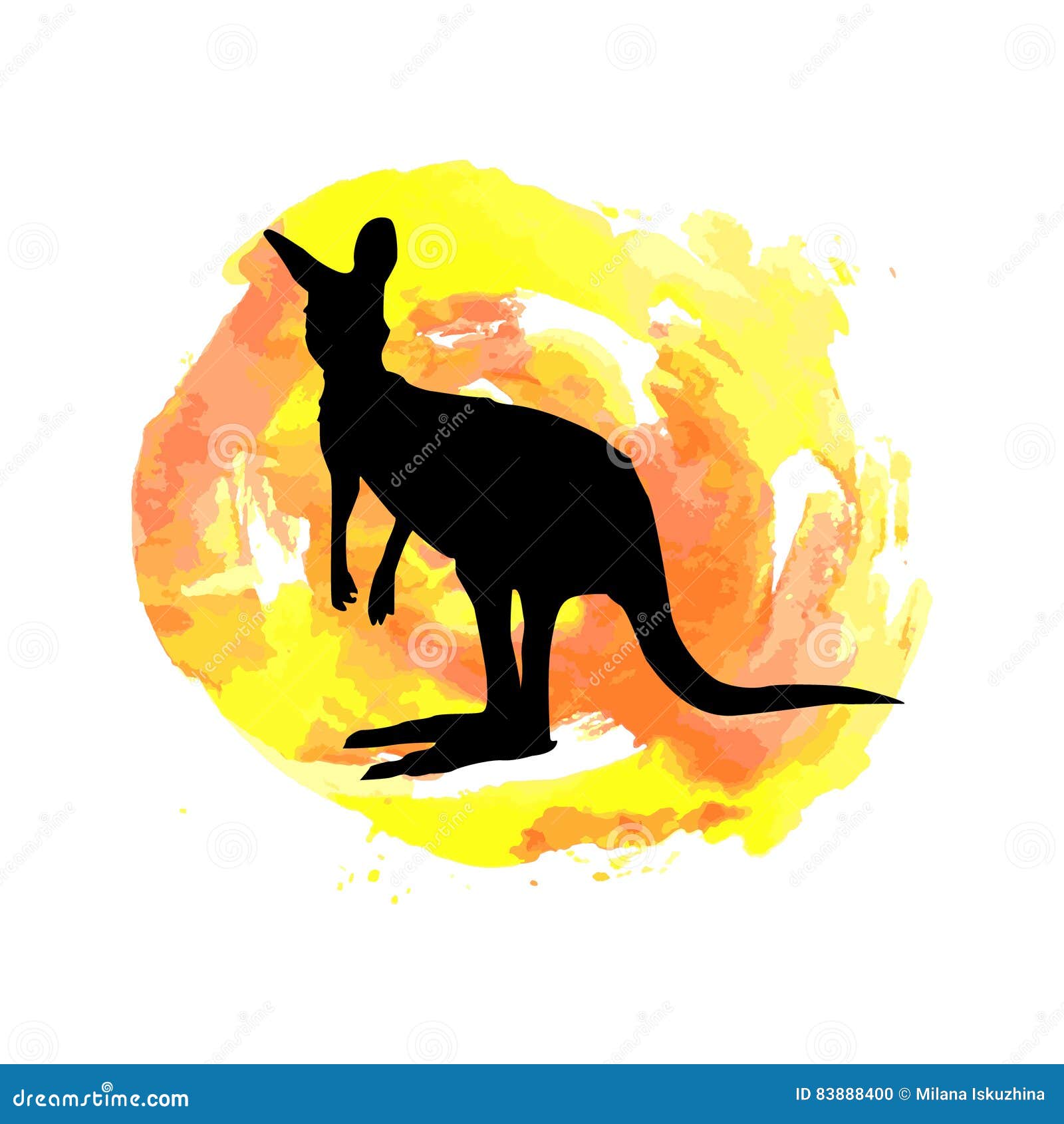 Colored Hand Sketch Kangaroo Stock Vector - Illustration of protection ...