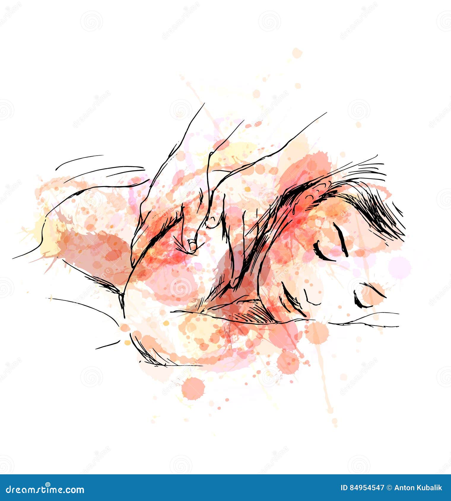 Colored Hand Sketch Massage Stock Vector Illustration Of Massage