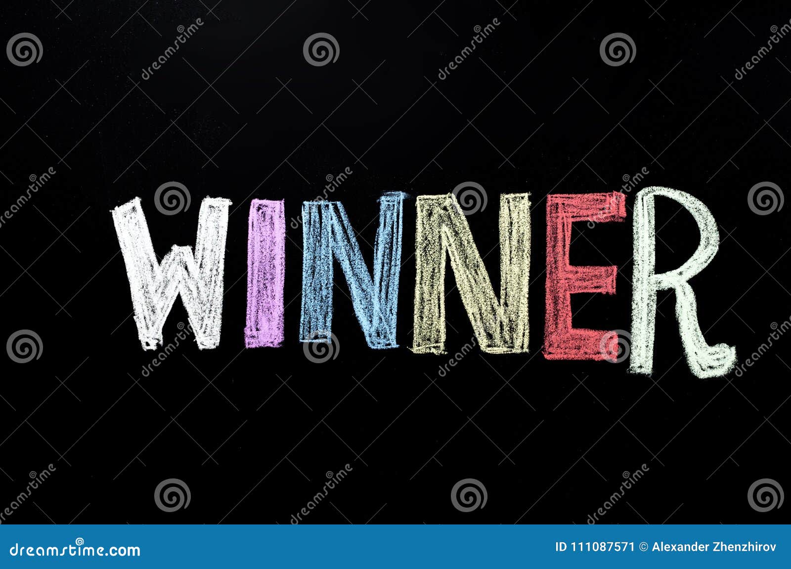 Colored Hand Written Text `winner` on Chalkboard Stock Illustration ...