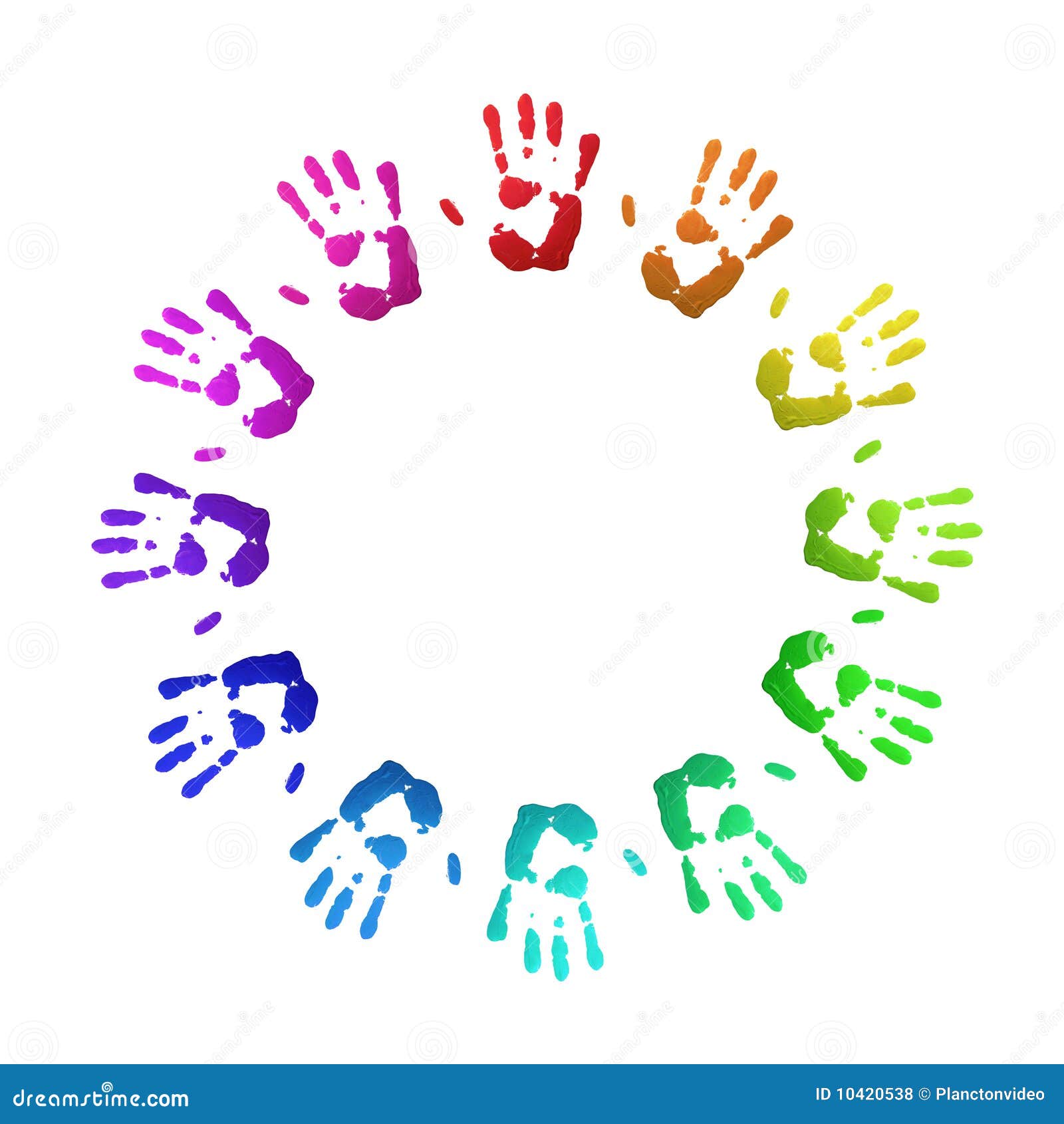 Colored handprints stock illustration. Illustration of imprint - 10420538