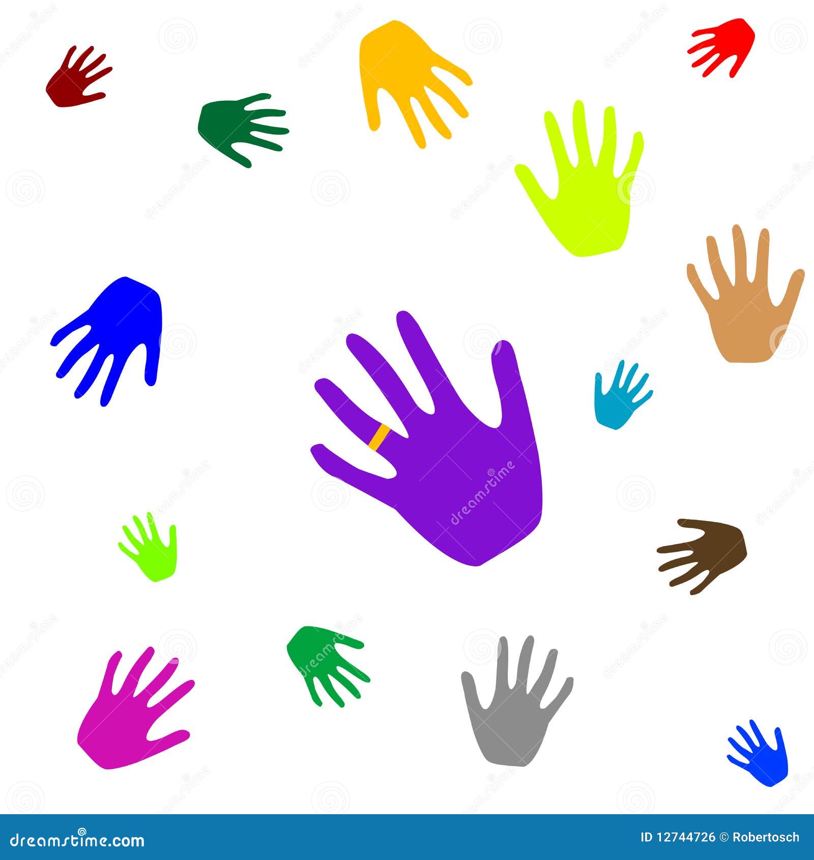 Colored hands stock vector. Illustration of competition - 12744726