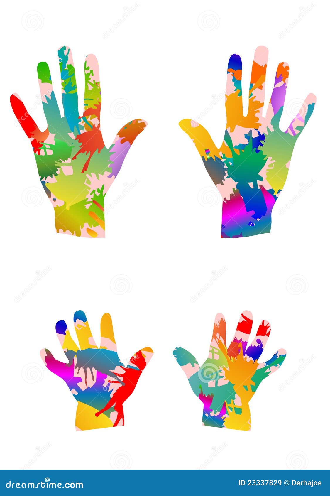 Colored hands stock illustration. Illustration of adult - 23337829
