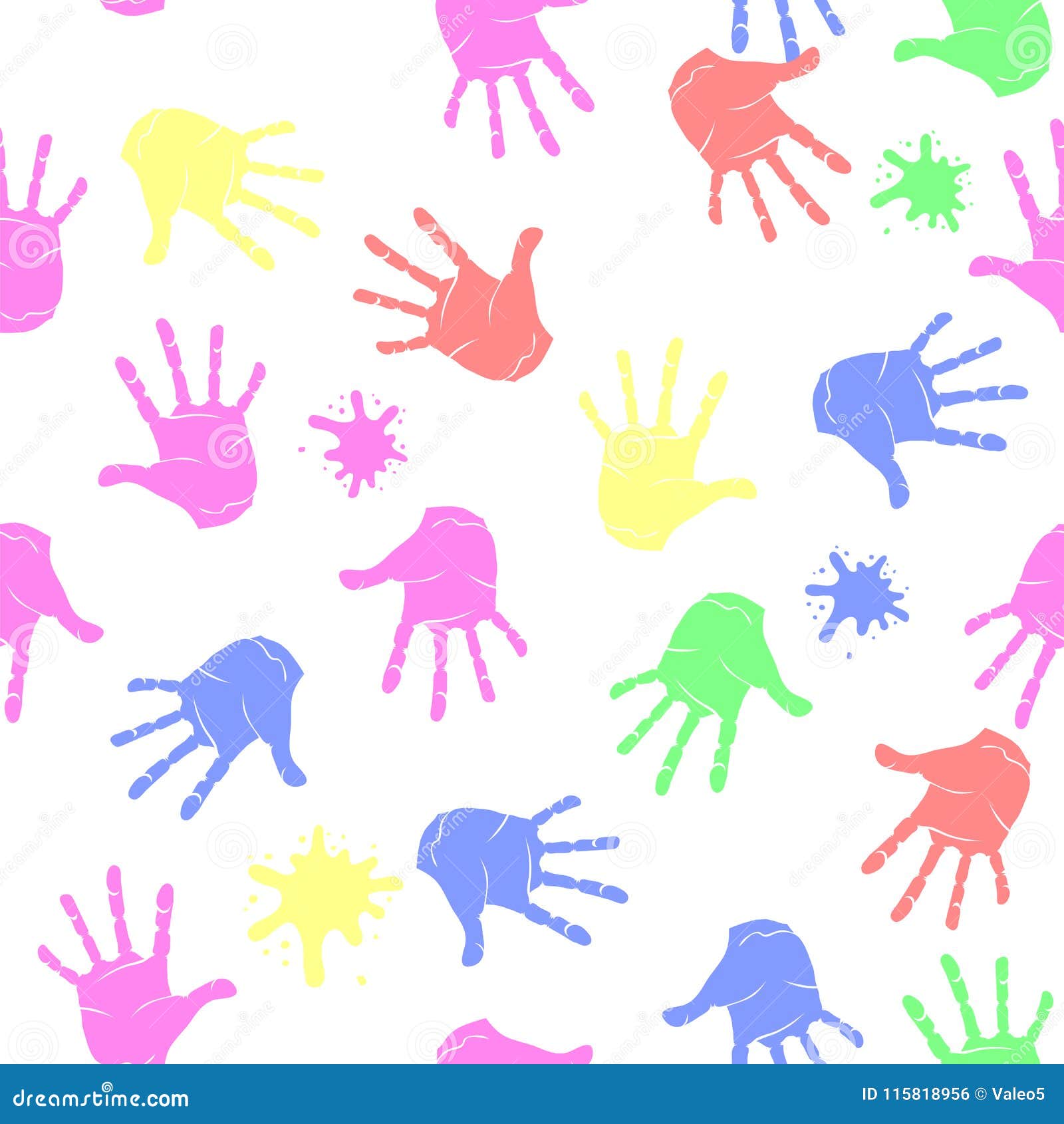 Colored Hands Seamless Pattern. Parts of Human Body Texture Stock ...