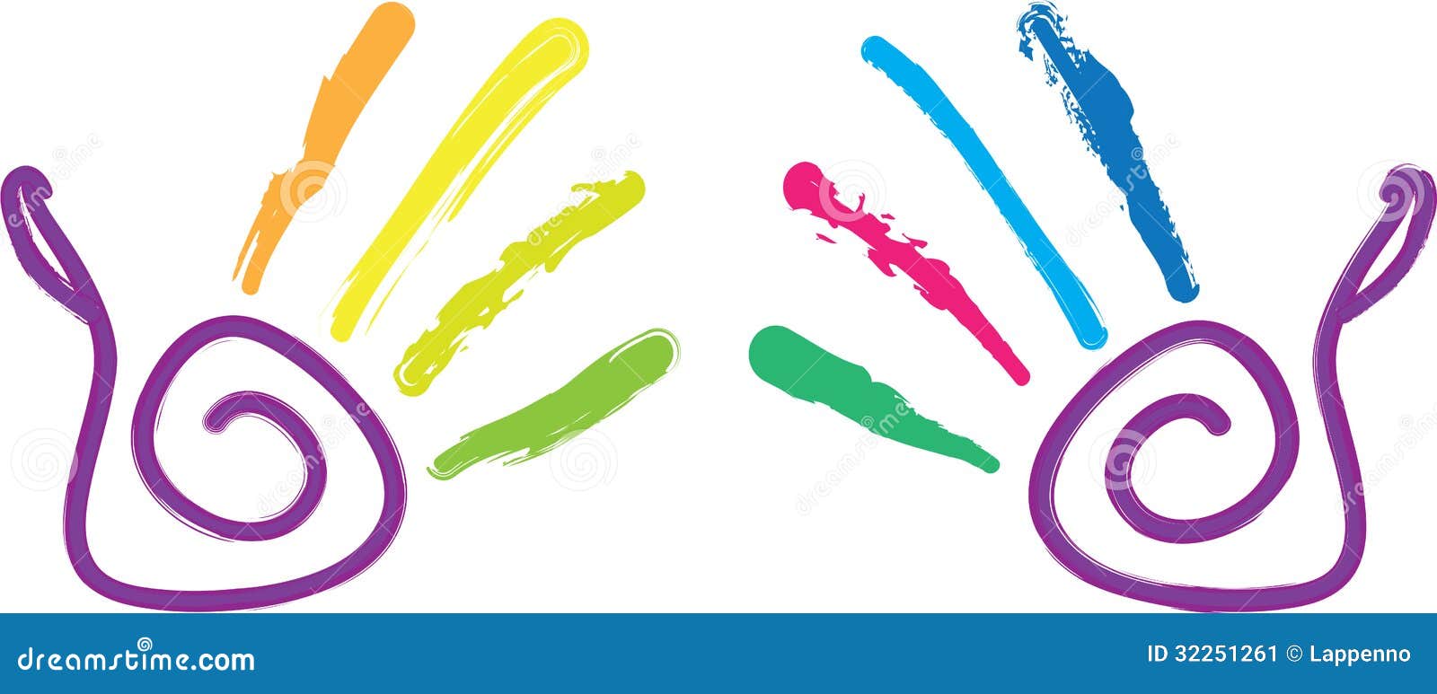 Colored hands stock vector. Illustration of button, association - 32251261