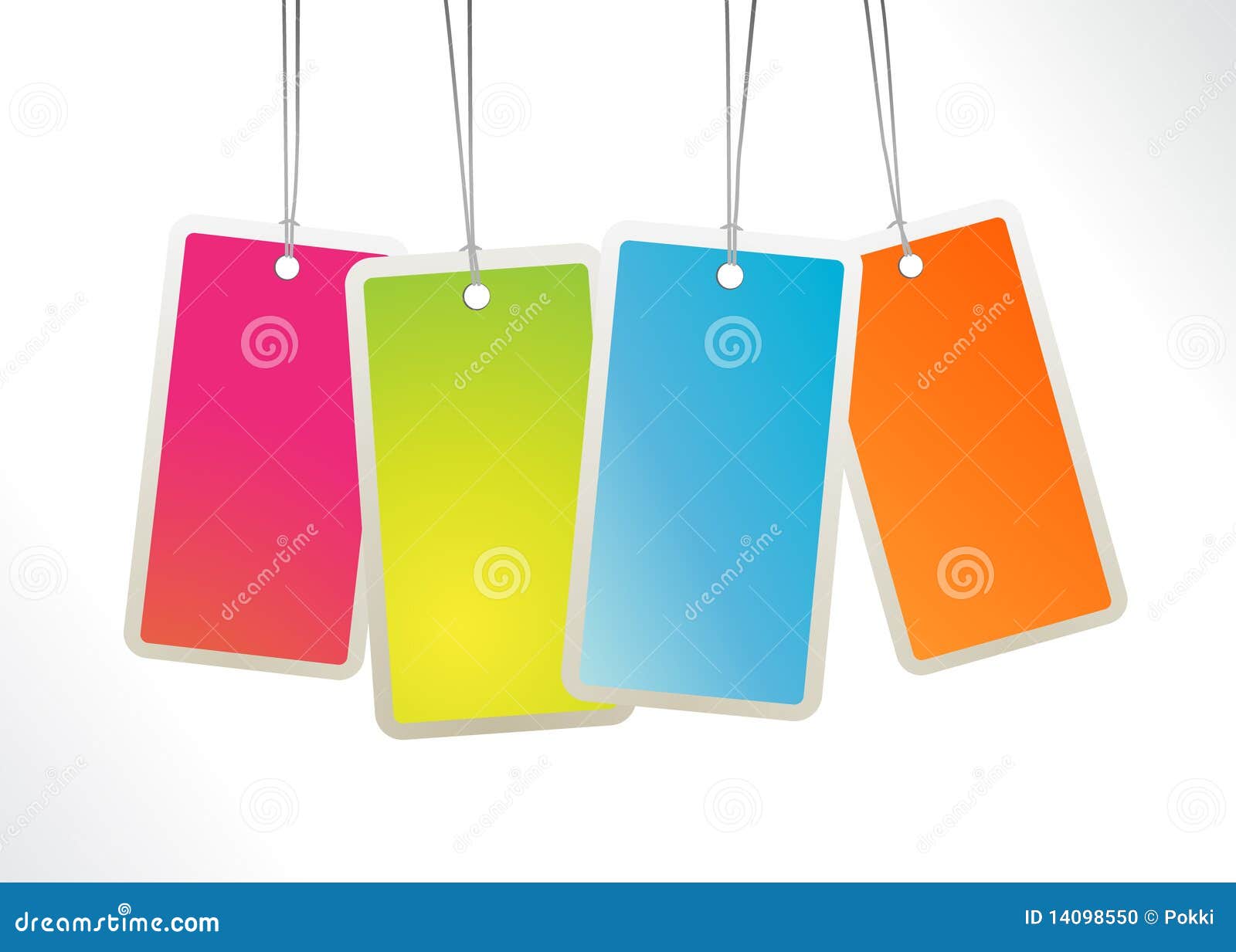 Colored hanging labels. stock vector. Illustration of offer - 14098550