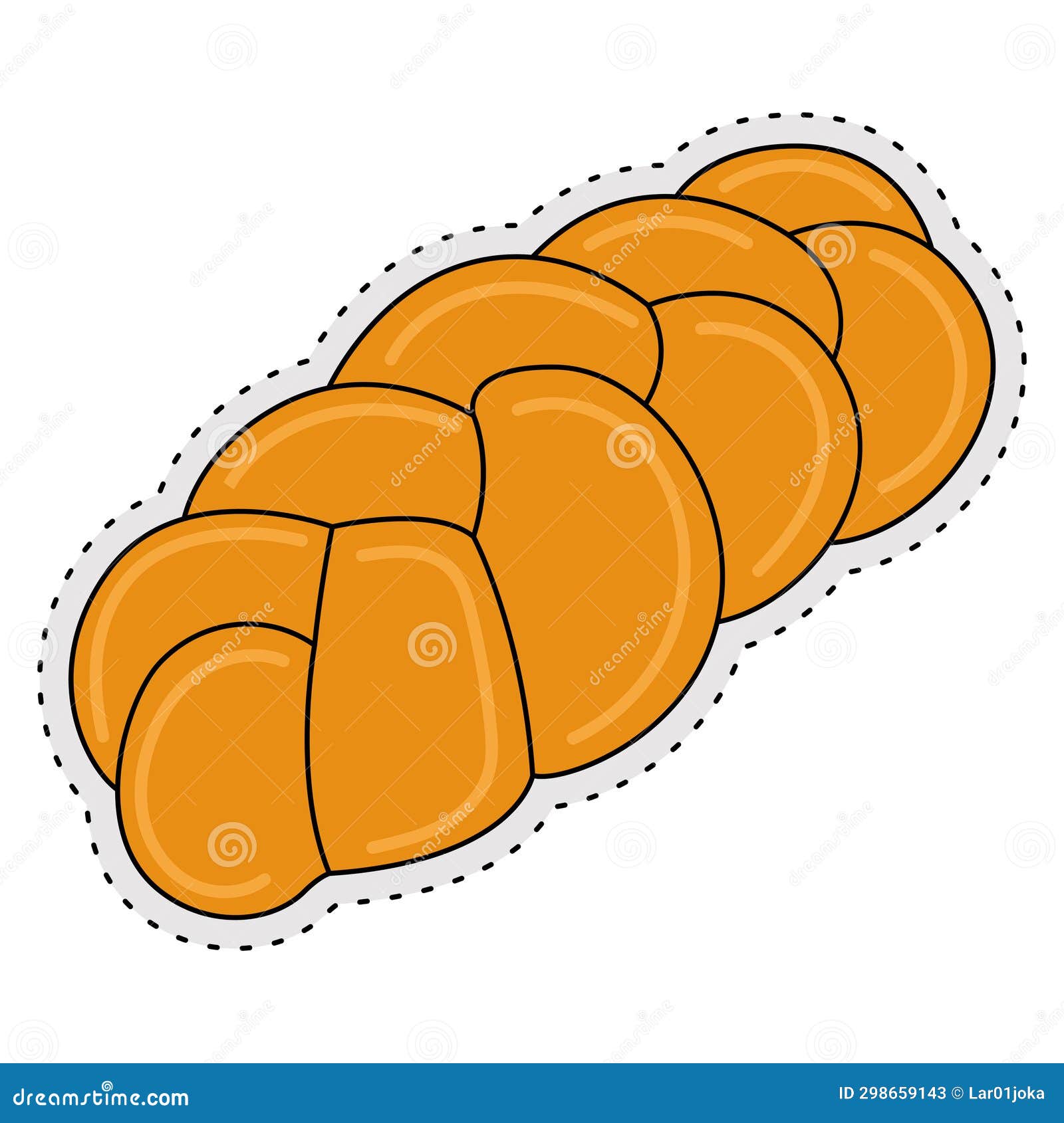Challah Icon. Jewish Braided Bread. Cartoon Bakery Vector Illustration ...